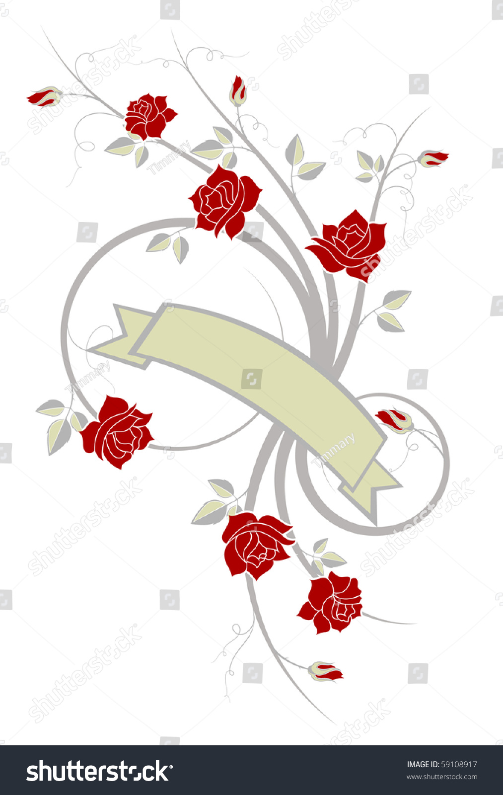 Rose Branch Banner Stock Vector (Royalty Free) 59108917 | Shutterstock