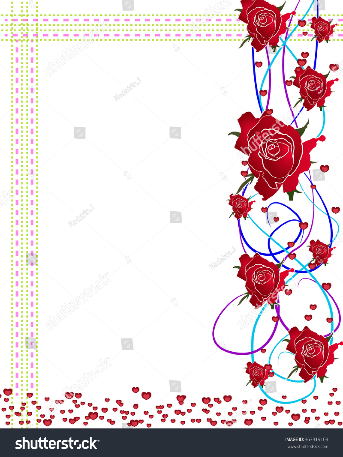 Rose Card Designs Vector On White Stock Vector (Royalty Free) 363919103 ...