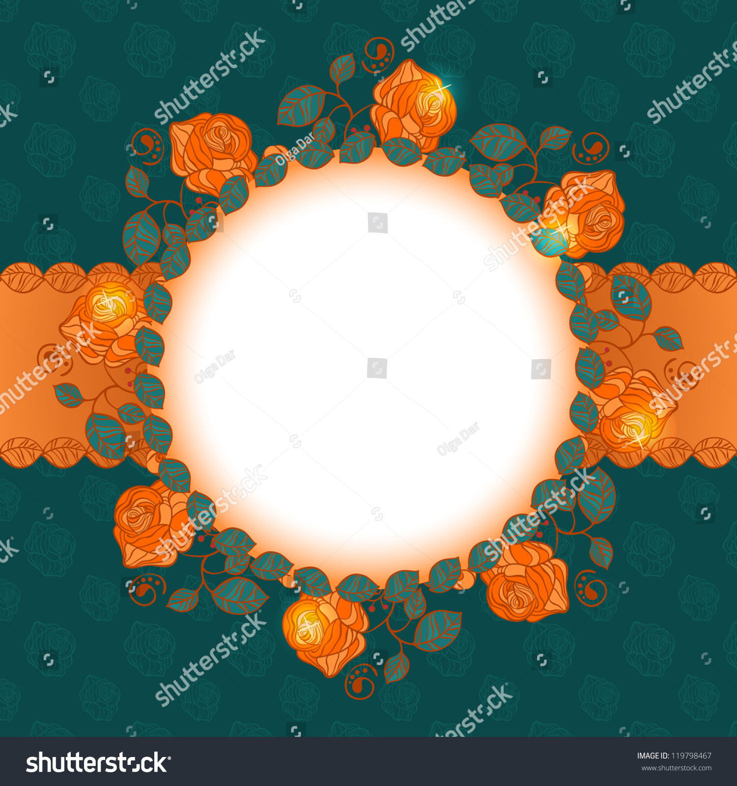 Rose Floral Frame Design Stock Vector (Royalty Free) 119798467 ...