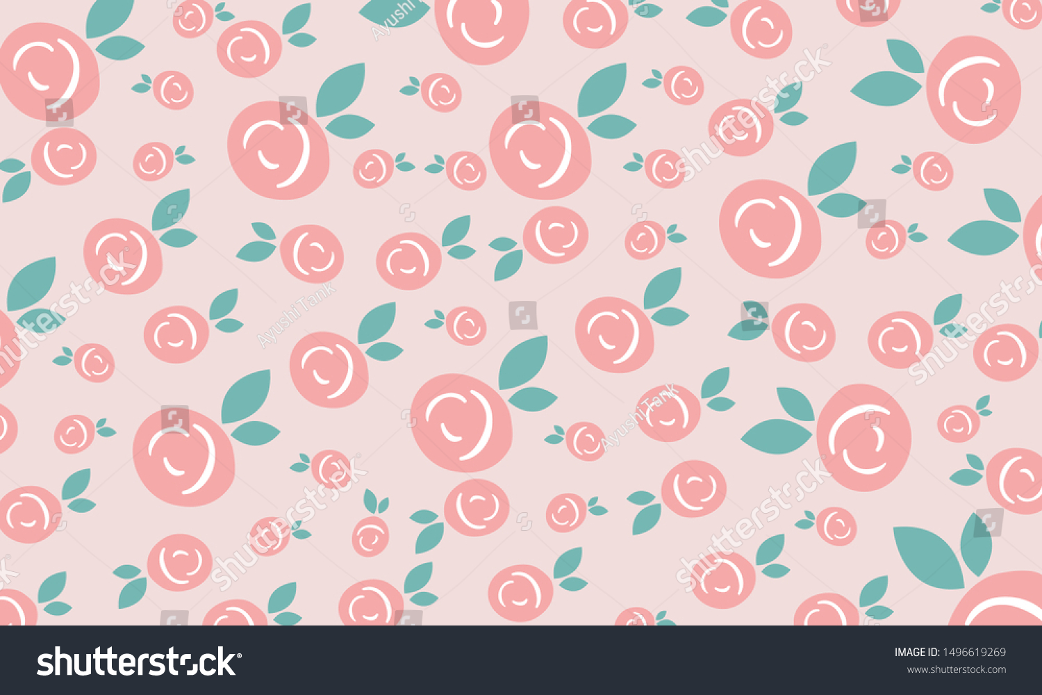 Rose Flower Floral Pattern Background Stock Vector (Royalty Free ...