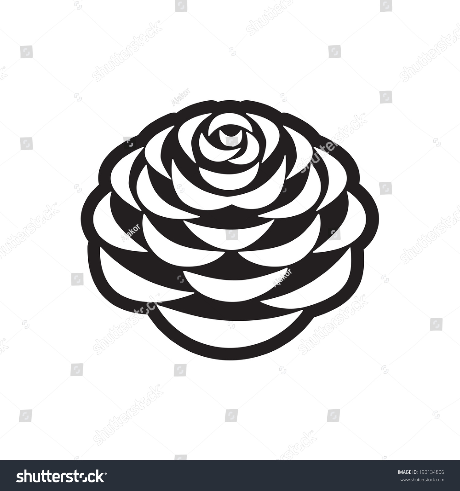 Rose Flower Graphic Vector Symbol: vector de stock (libre de regalías ...