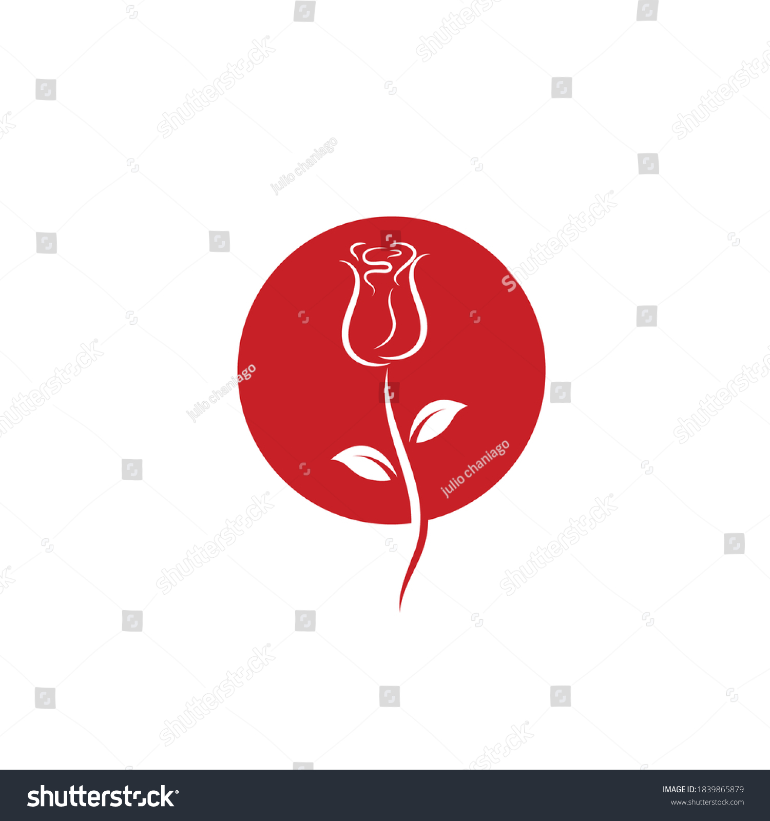 Rose Flower Icon Vector Illustration Template Stock Vector (Royalty ...