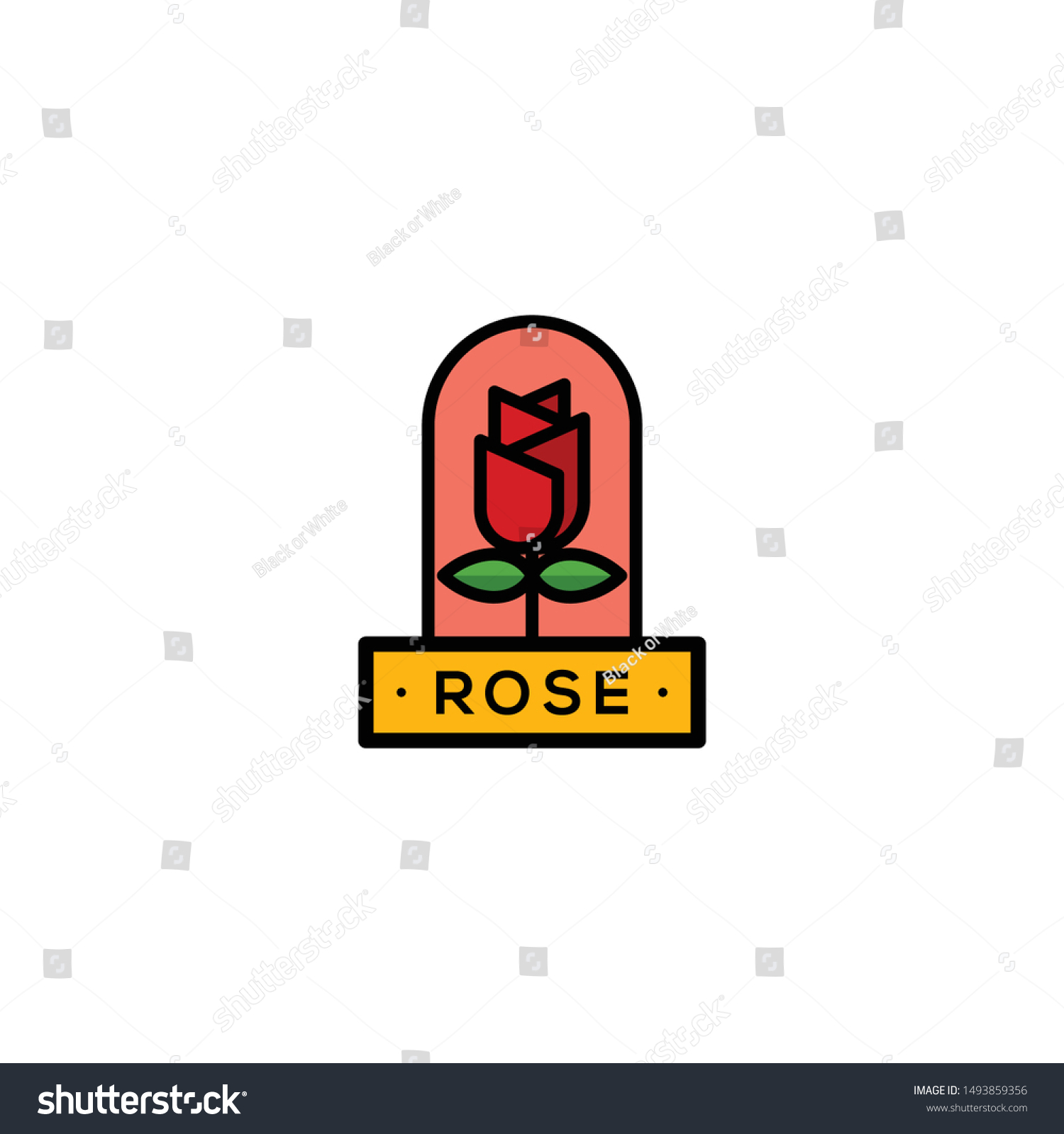 Rose Flower Logo Design Vector Stock Vector (Royalty Free) 1493859356 ...