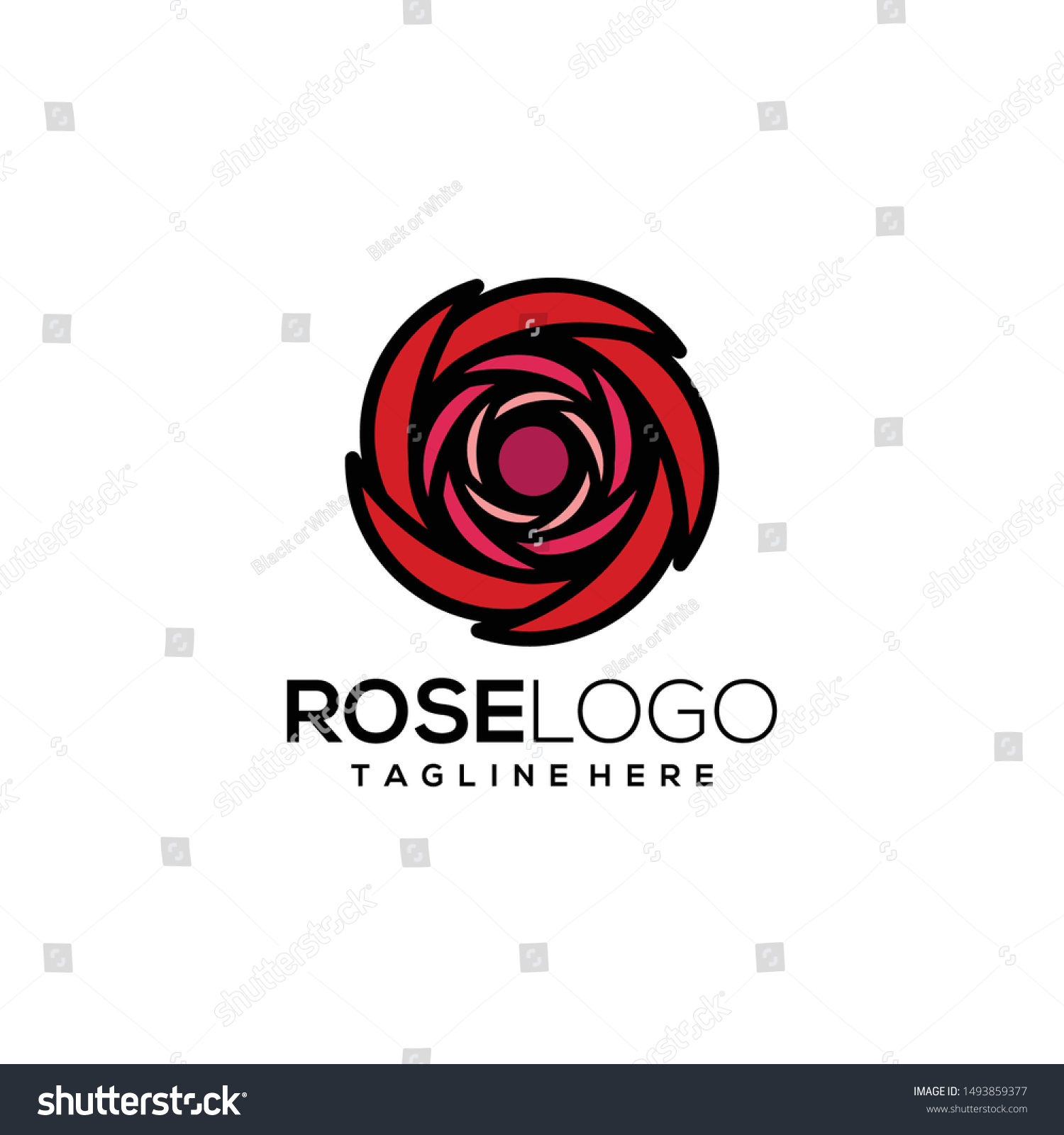 Rose Flower Logo Design Vector Stock Vector (Royalty Free) 1493859377 ...
