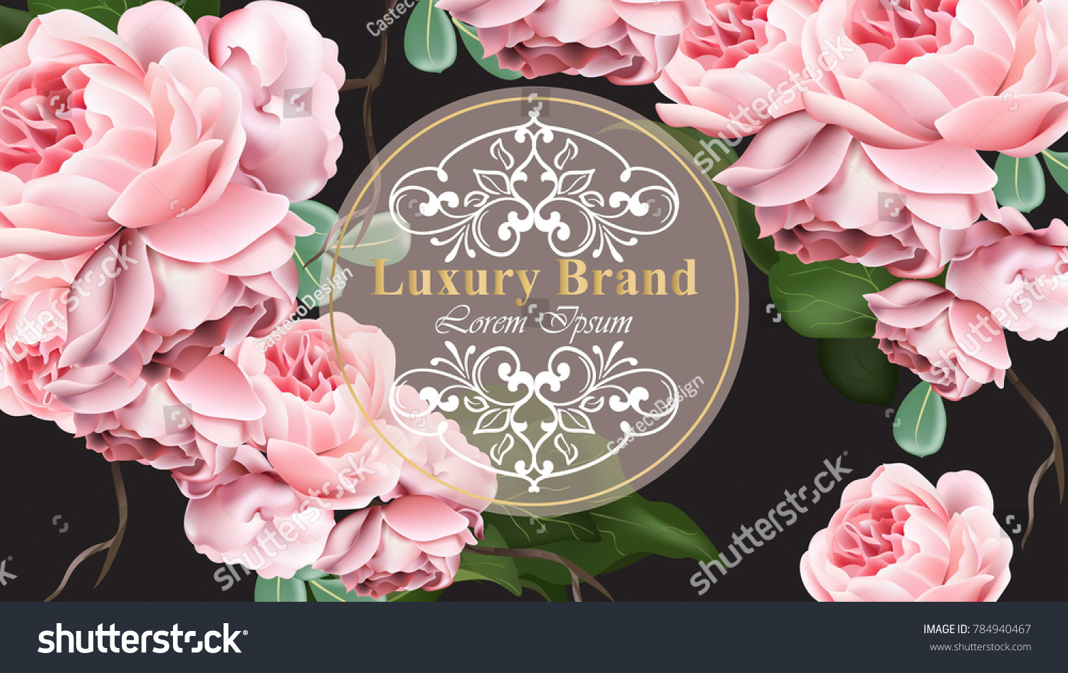 Rose Flowers Background Template Card Vector Stock Vector (Royalty Free ...