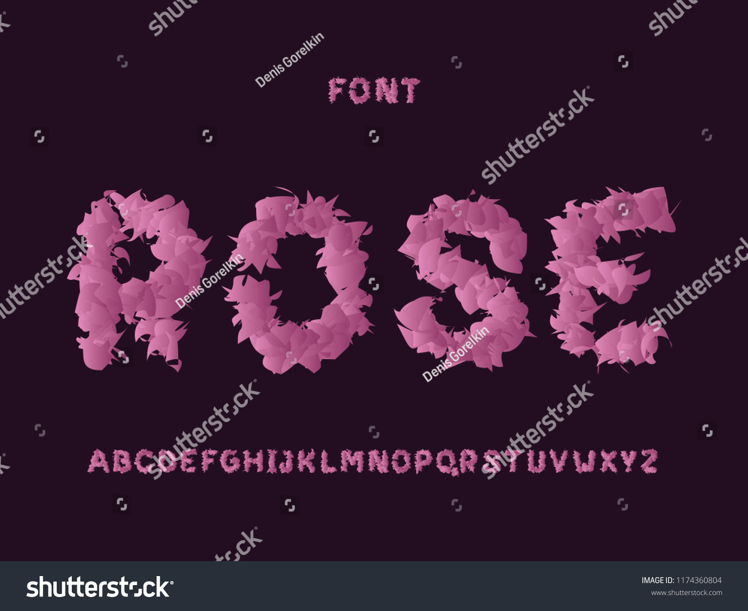 Rose Font Vector Alphabet Letters Typeface Stock Vector (Royalty Free ...
