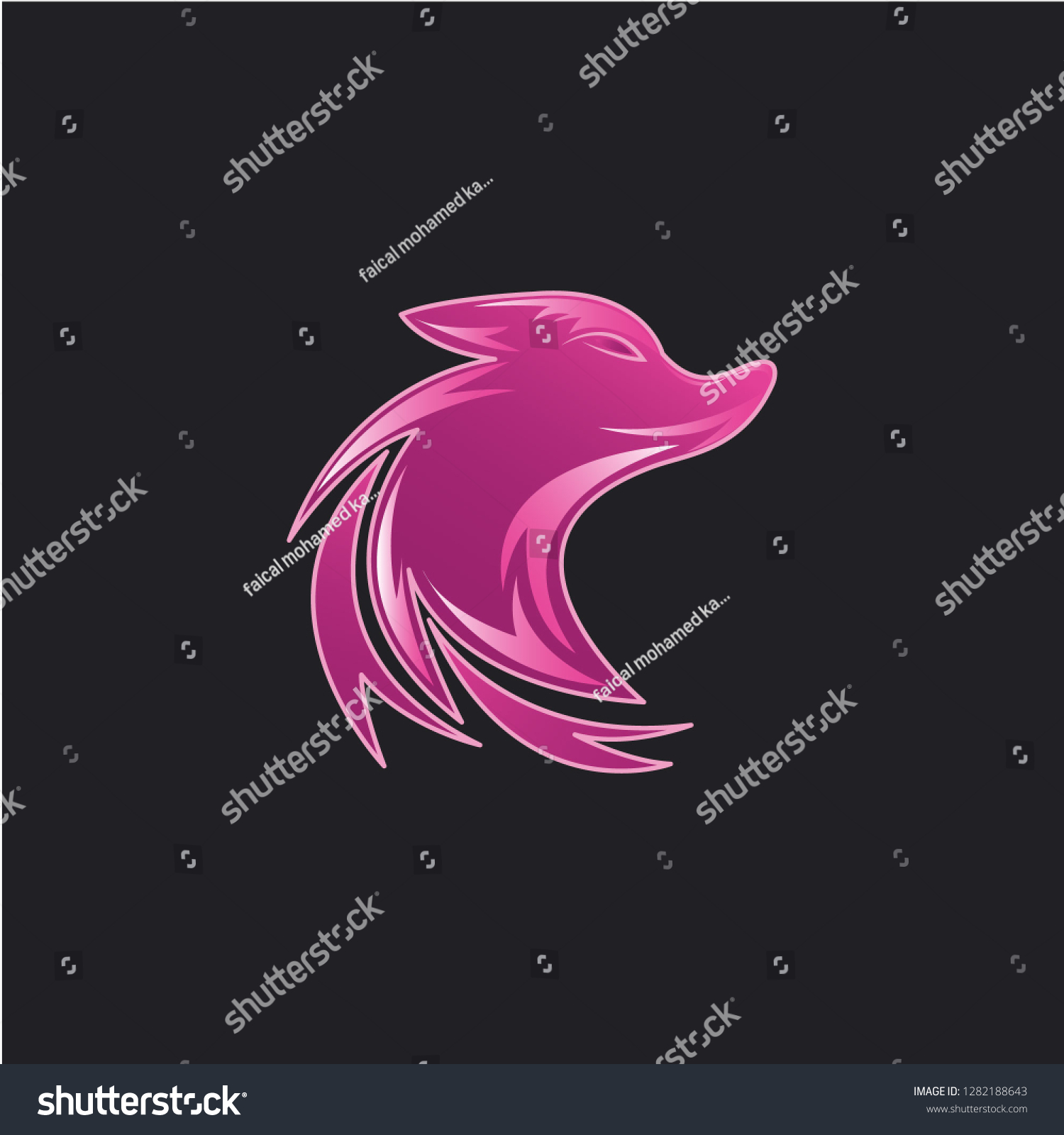 Rose Fox Logo Design Stock Vector (Royalty Free) 1282188643 | Shutterstock