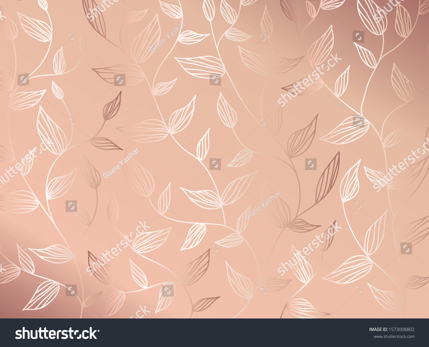 Rose Gold Floral Vector Pattern Rose Stock Vector (Royalty Free ...