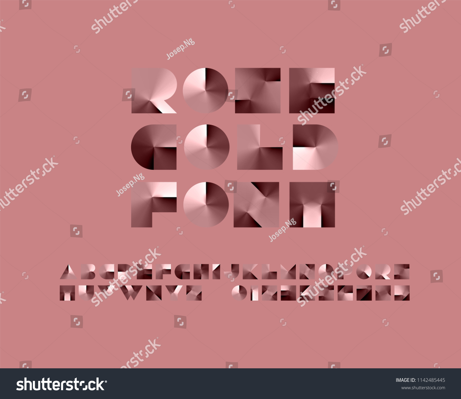 Rose Gold Font Set Stock Vector (Royalty Free) 1142485445
