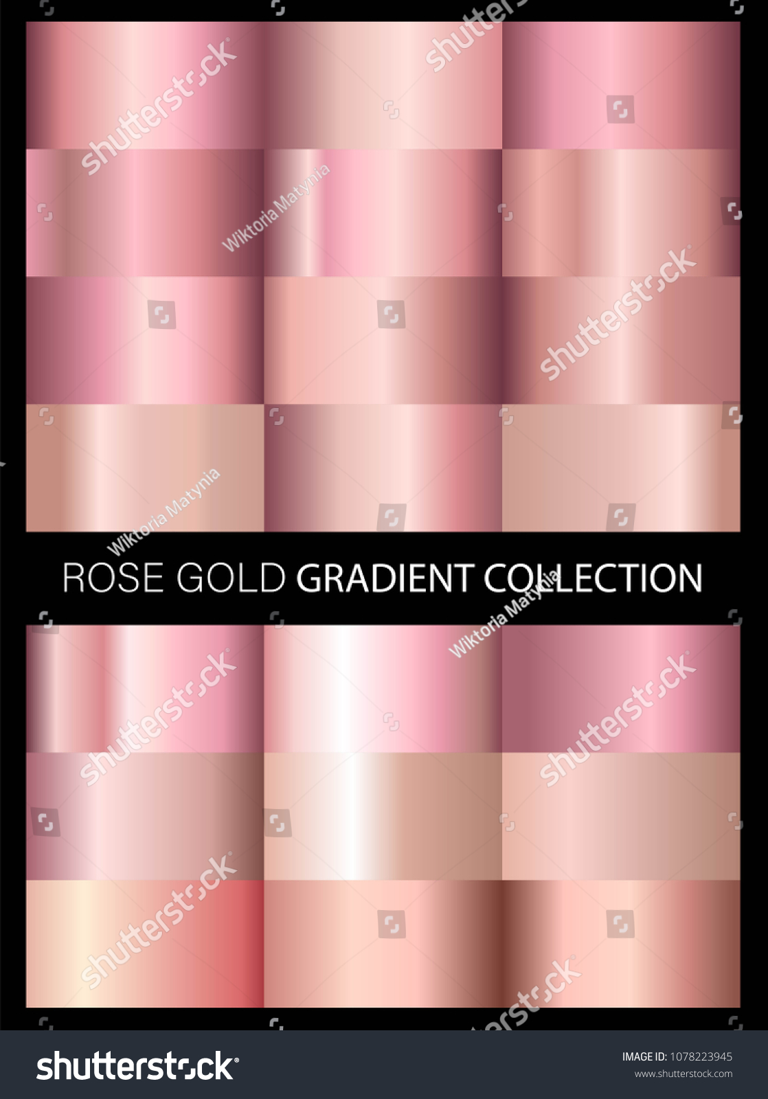 Rose Gold Metal Gradient Vector Collection Stock Vector (Royalty Free ...