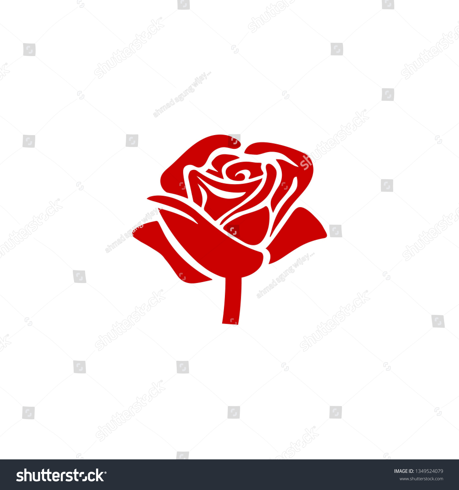 Rose Icon Logo Stock Vector (Royalty Free) 1349524079
