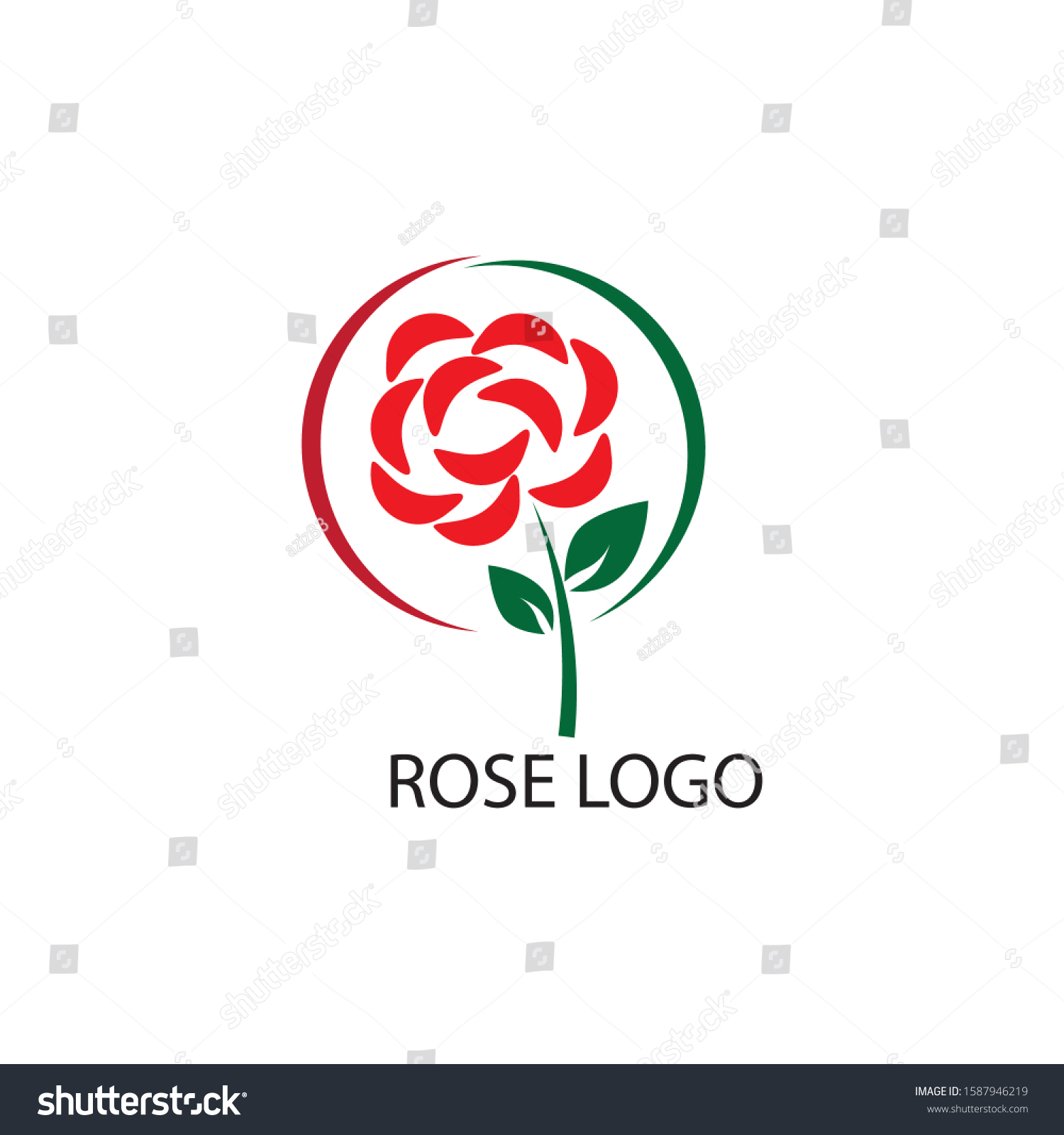 Rose Icon Logo Vector Design Stock Vector (Royalty Free) 1587946219