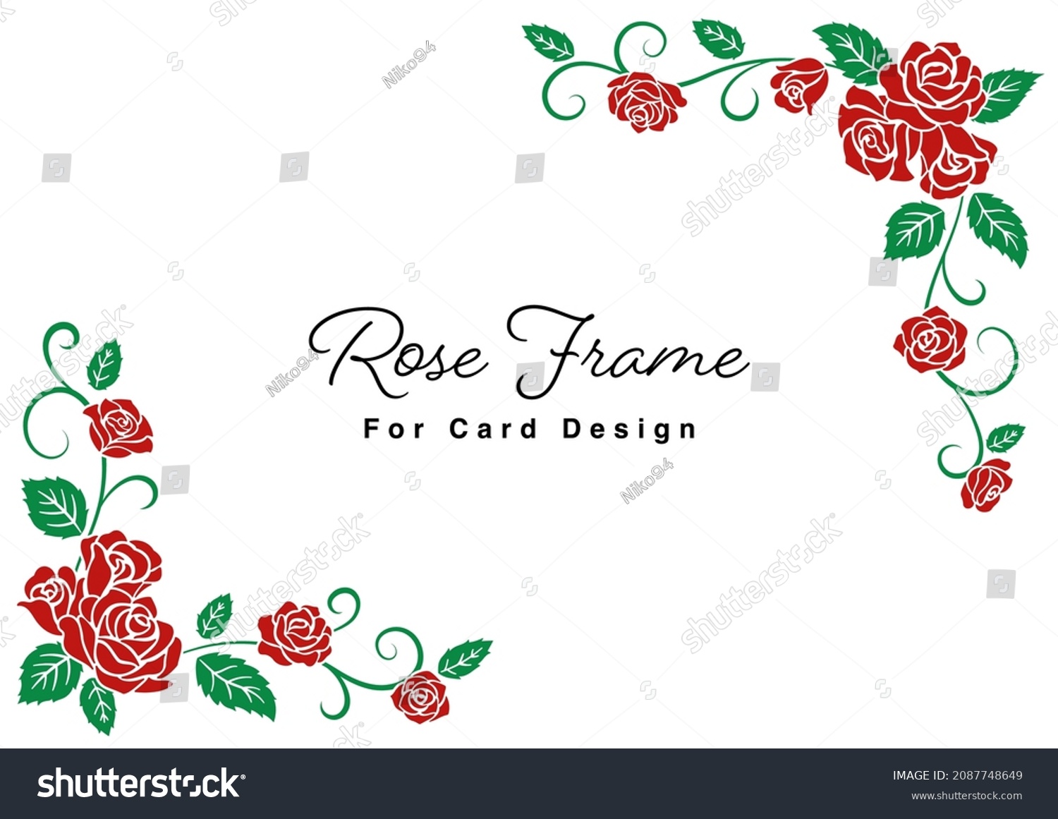 Rose Illustrations Card Design Template Stock Vector (Royalty Free ...