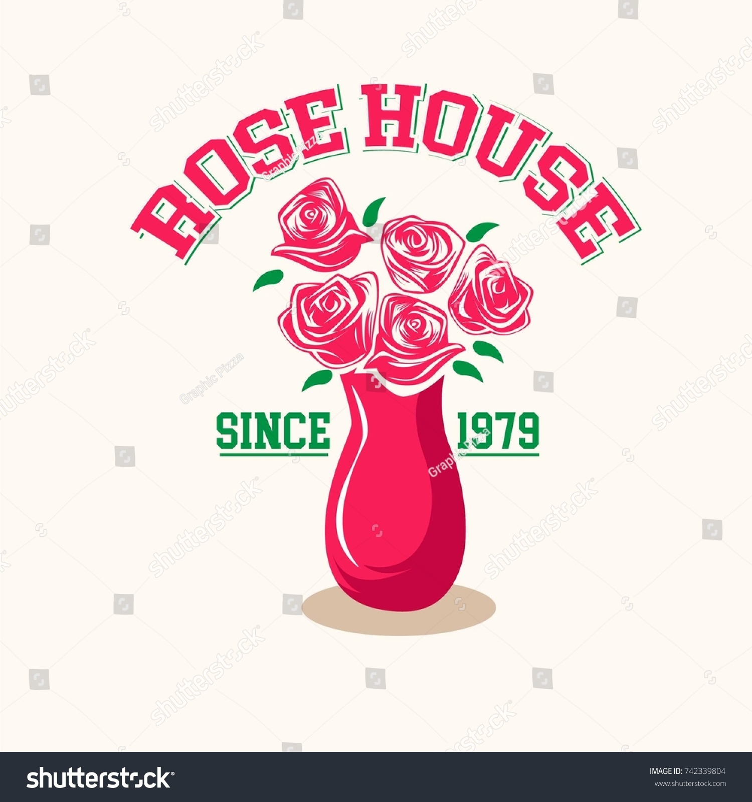 Rose Logo Emblem Stock Vector (Royalty Free) 742339804