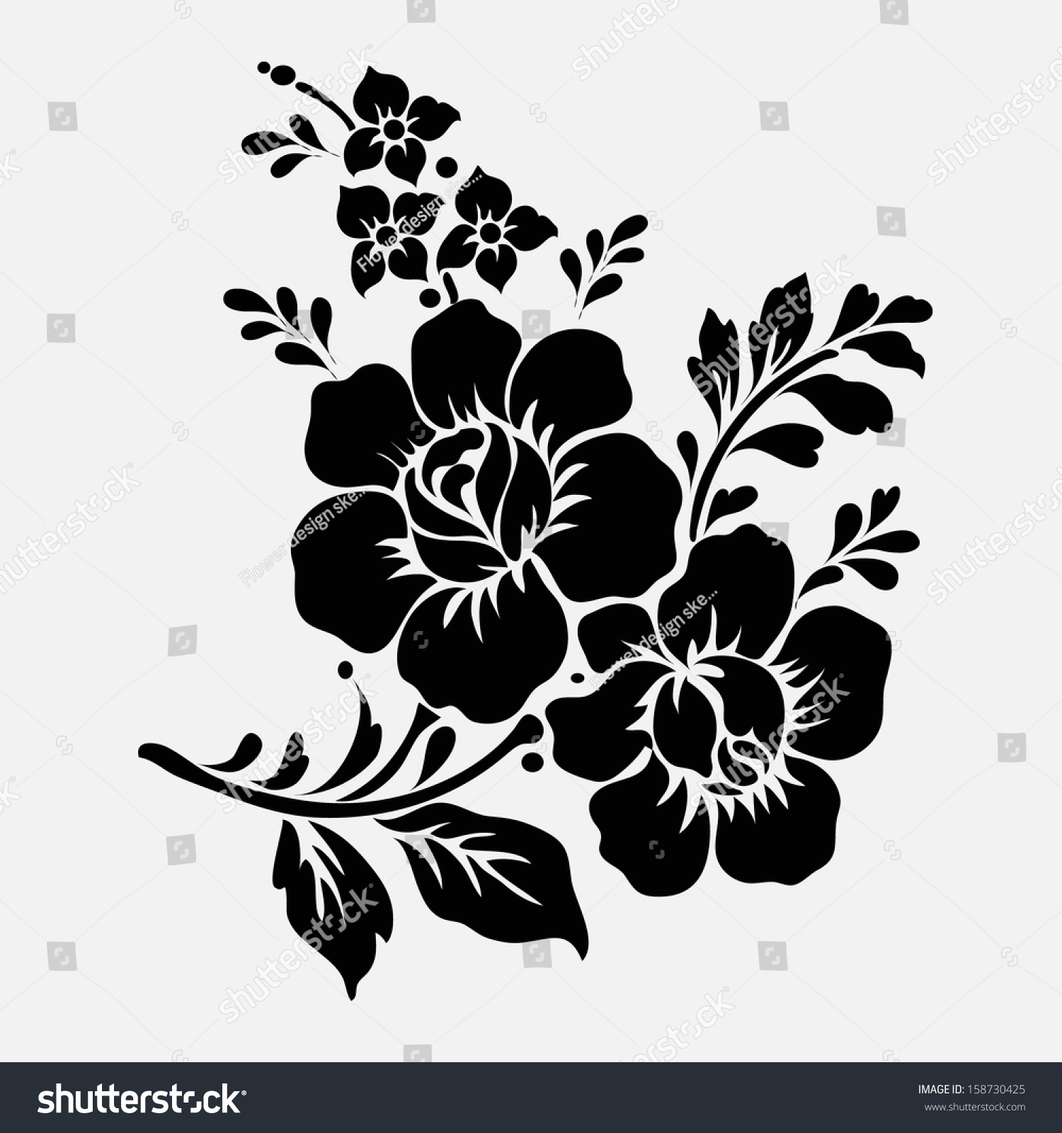 Rose Motifflower Design Elements Vector Stock Vector (Royalty Free ...