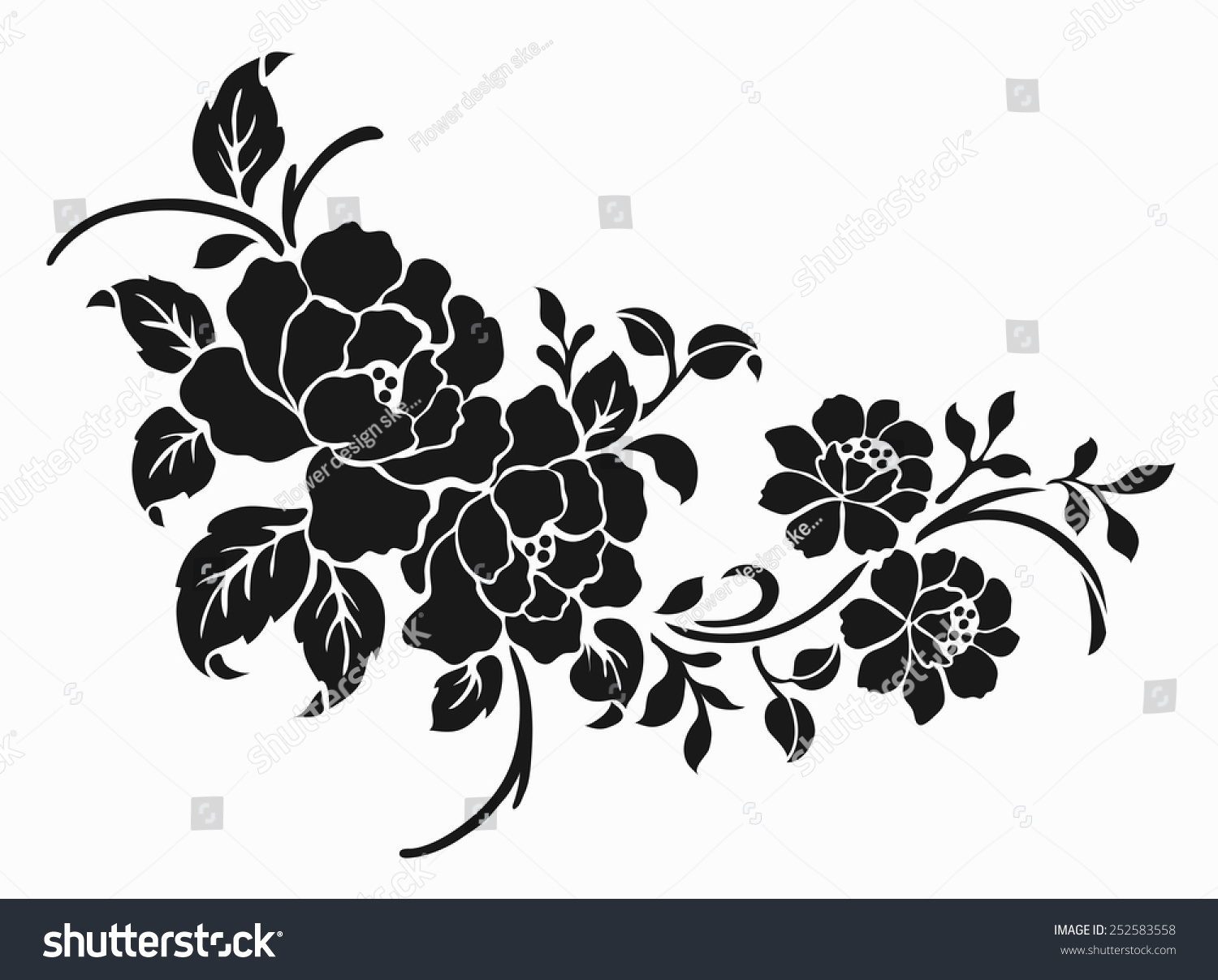 Rose Motifflower Design Elements Vector Stock Vector (Royalty Free ...