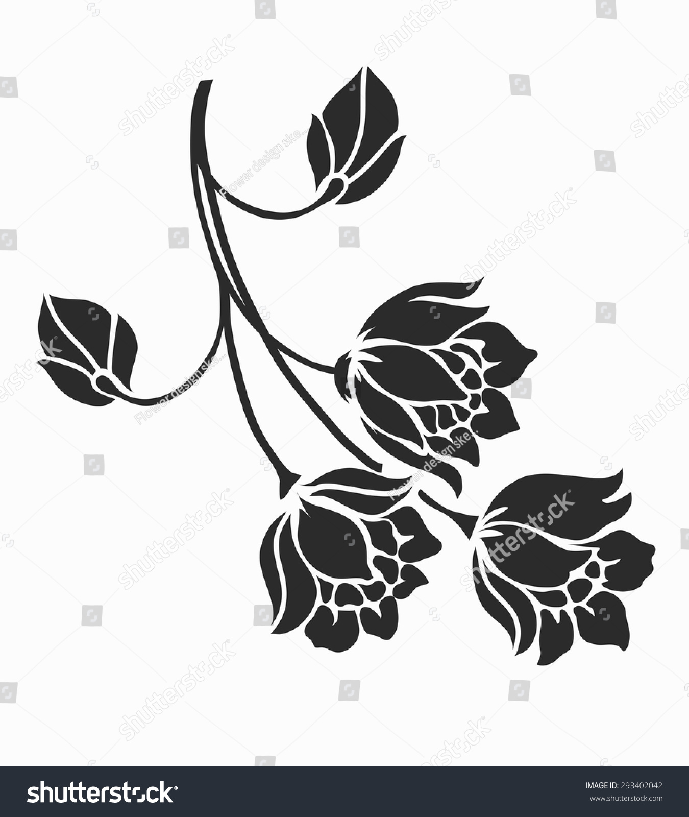 Rose Motifflower Design Elements Vector Stock Vector (Royalty Free ...
