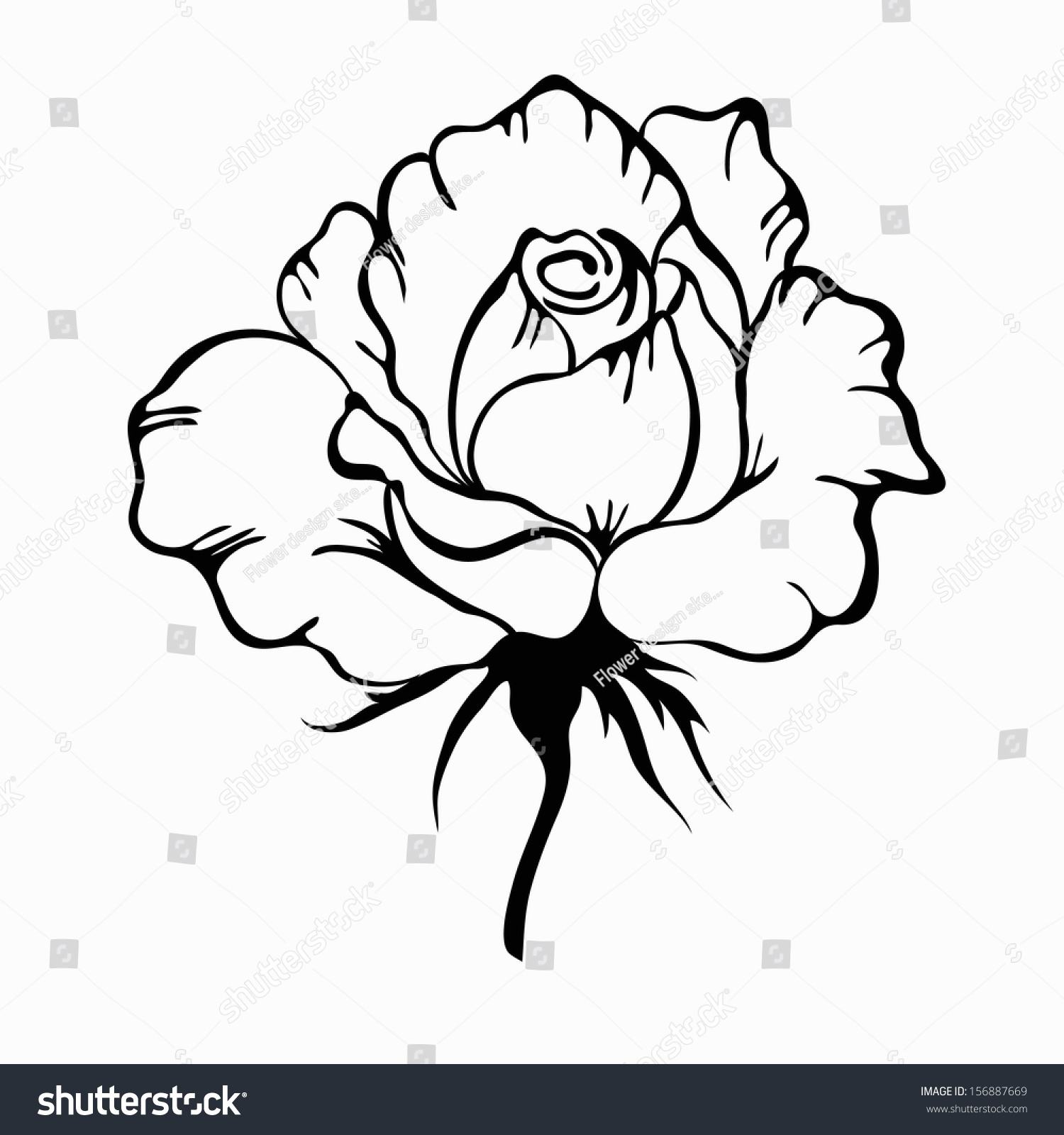 Rose Motif Pattern On White Background Stock Vector (Royalty Free ...