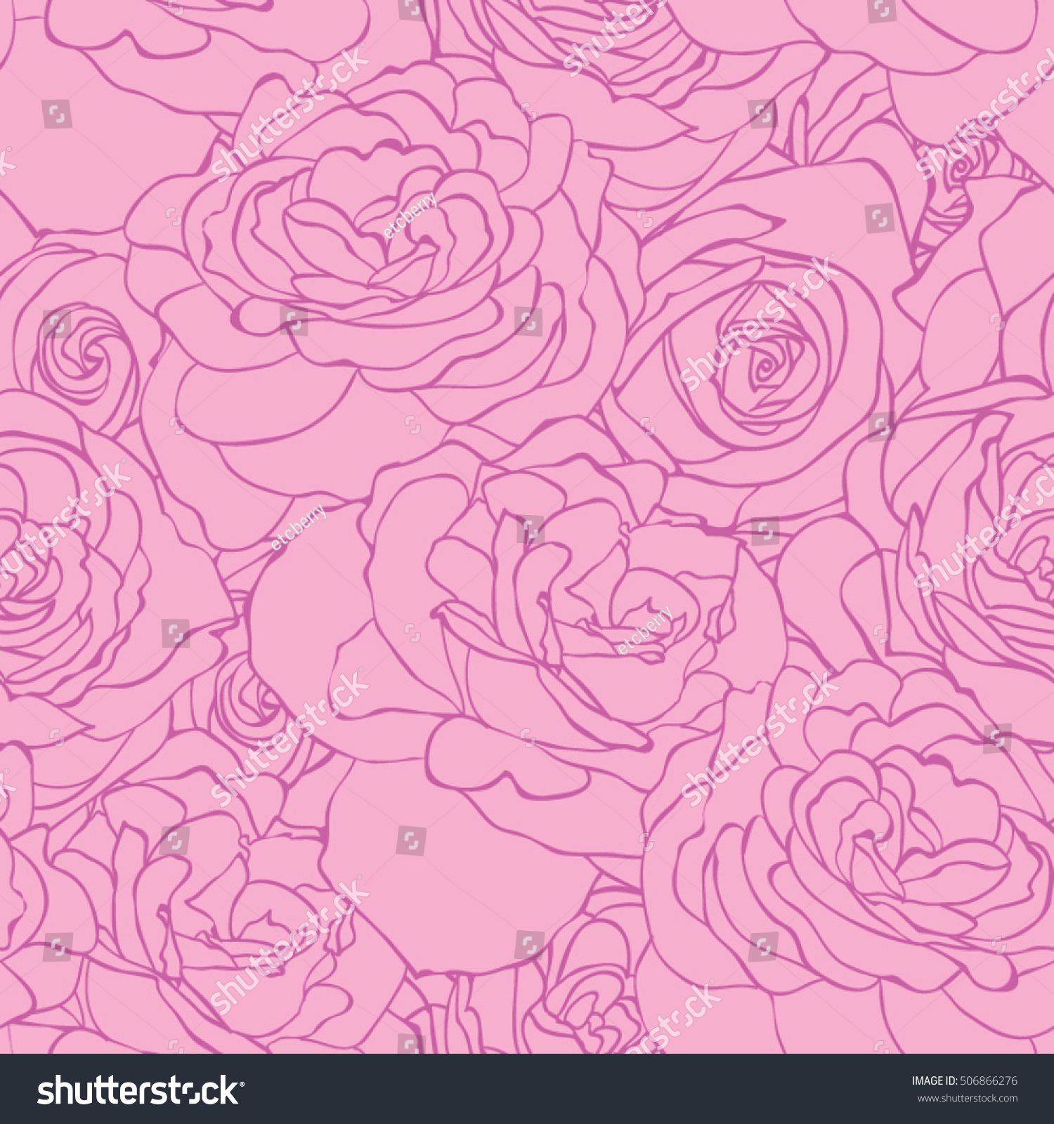 Rose Pink Pattern Floral Background Stock Vector (Royalty Free) 506866276