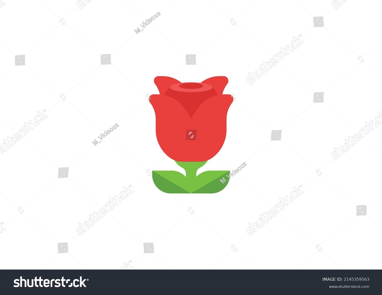 Rose Vector Isolated Emoticon Rose Icon Stock Vector (Royalty Free ...