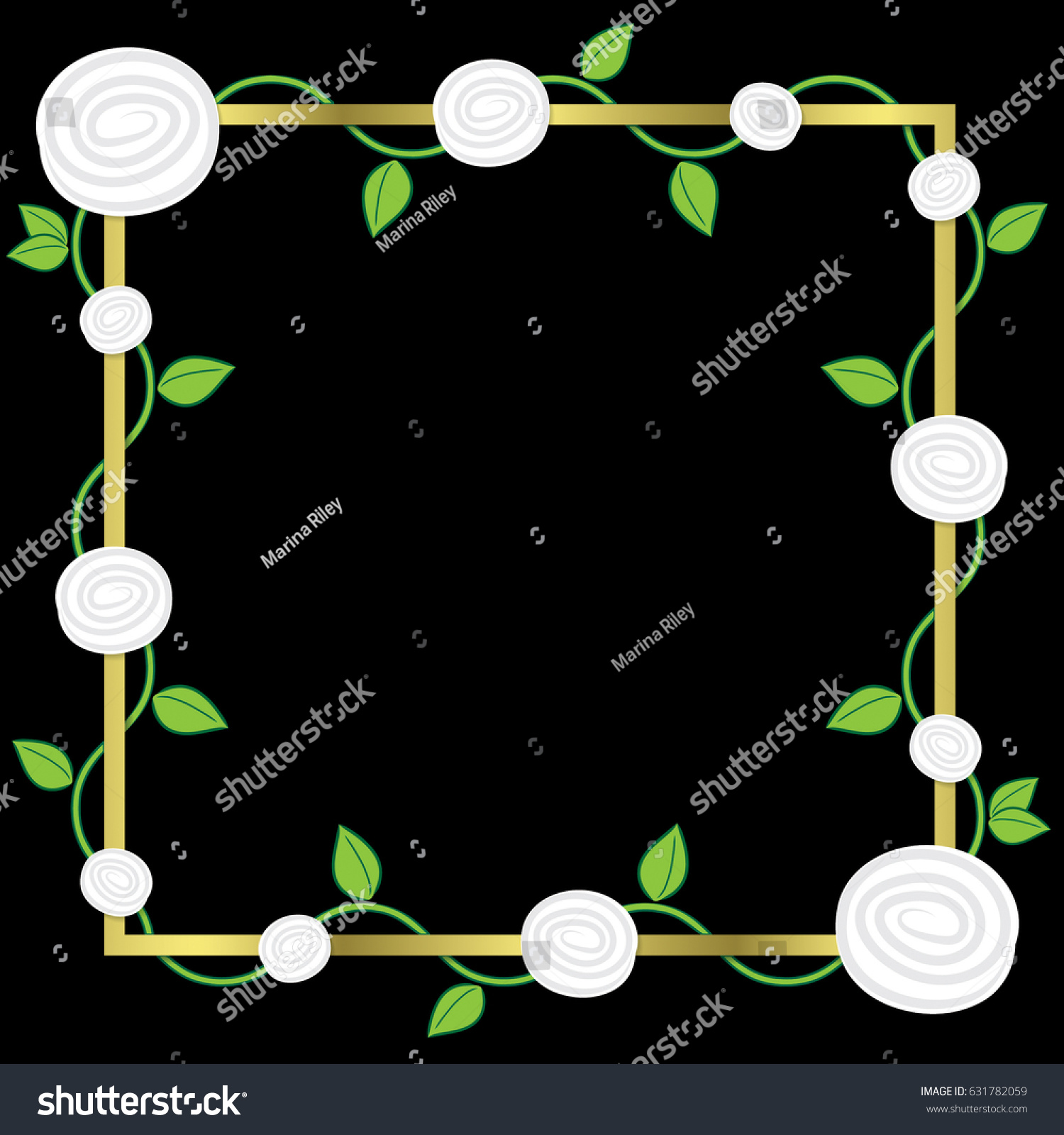 Rose Vine Frame Vector Format Stock Vector (Royalty Free) 631782059 ...