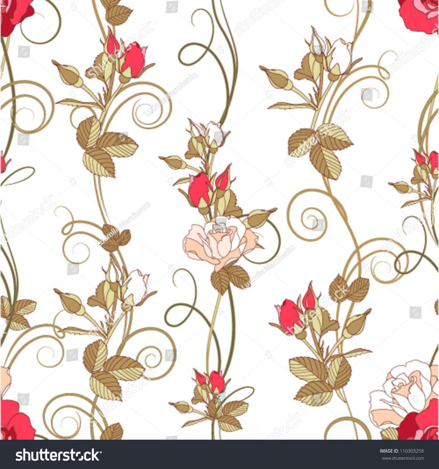 Roses Background Stock Vector (Royalty Free) 110303258 | Shutterstock