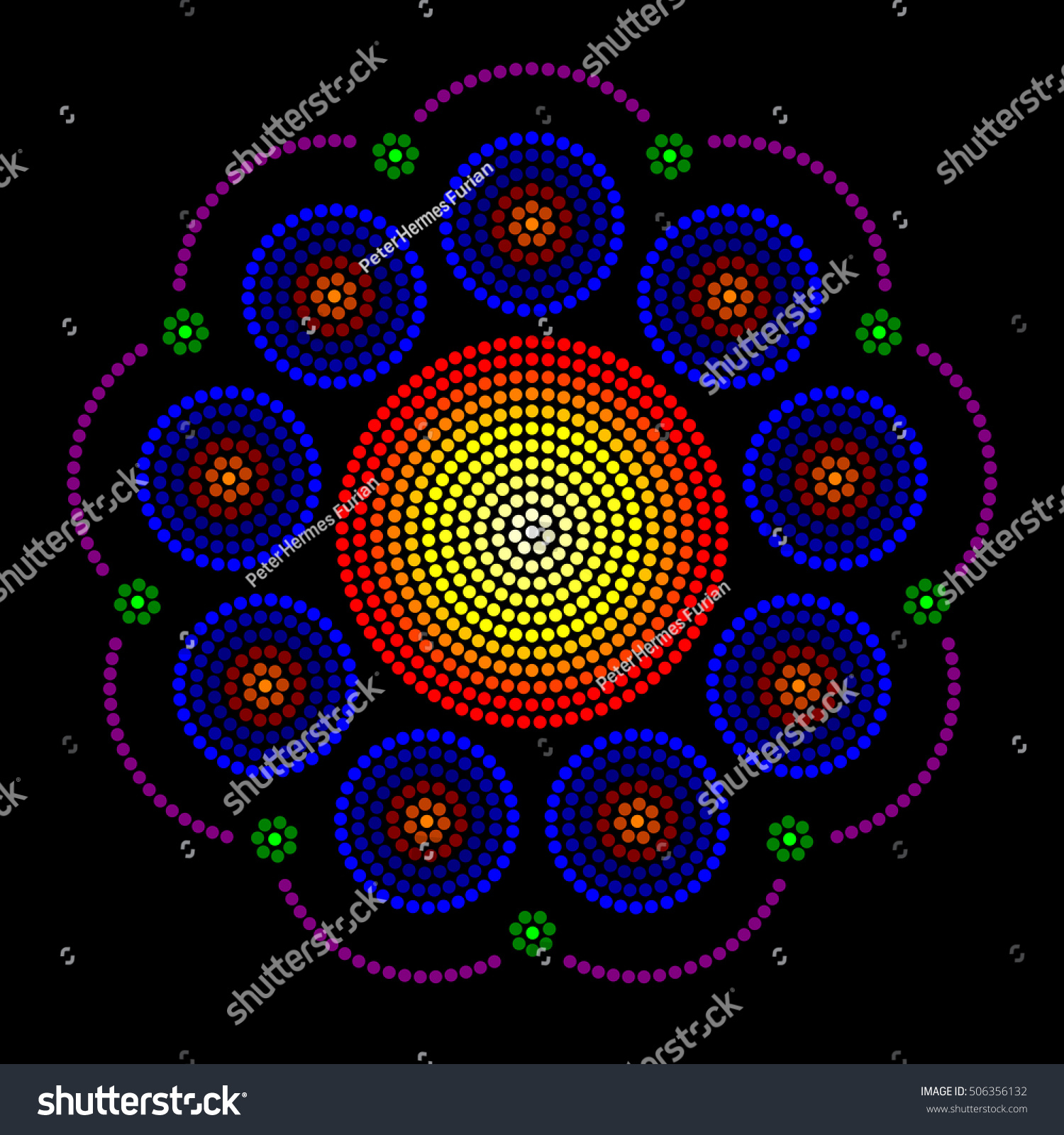 Rosette Window Radial Dot Patterns Called Stock Vector (Royalty Free ...
