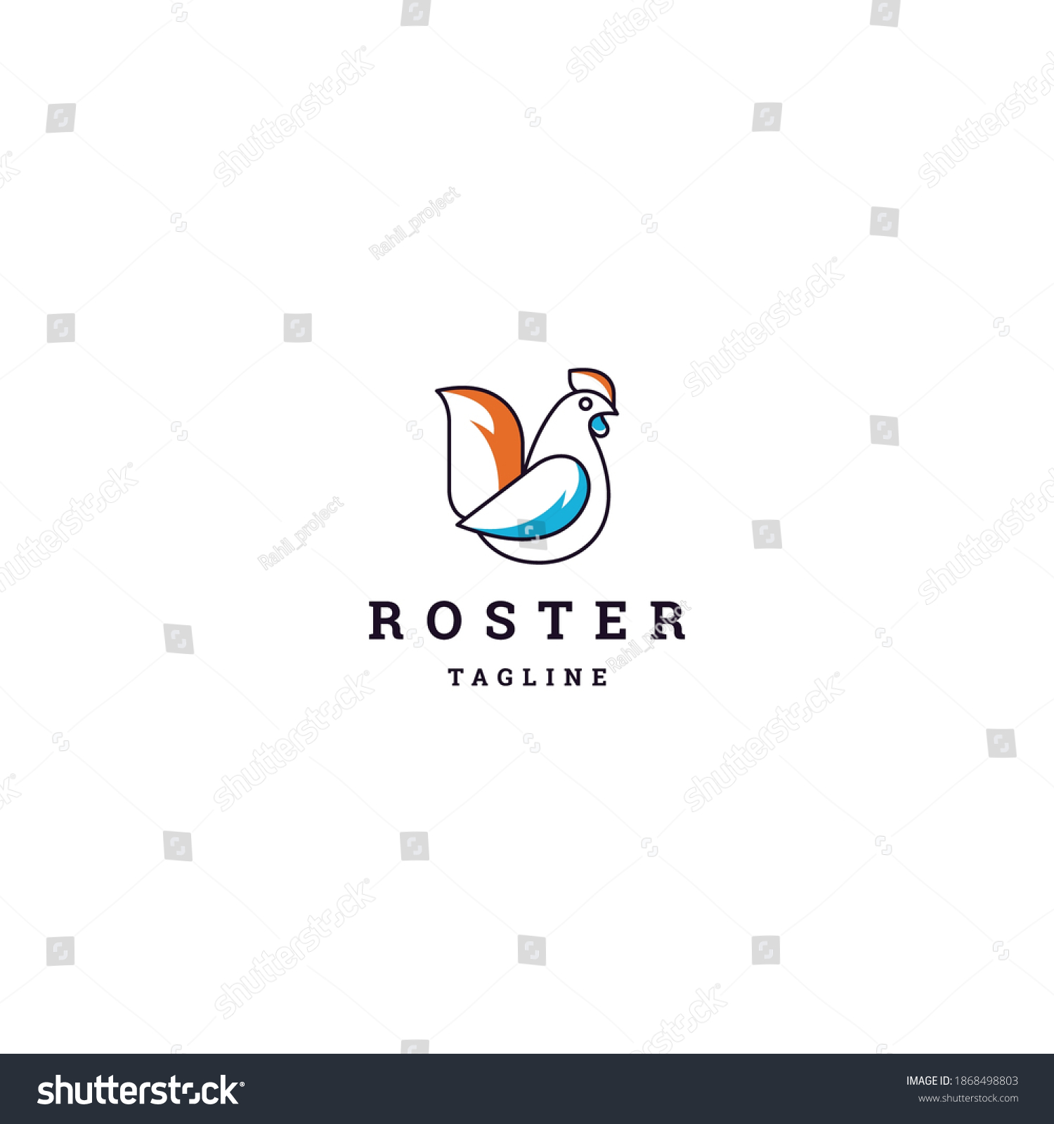 Roster Line Logo Design Template Stock Vector (Royalty Free) 1868498803 ...