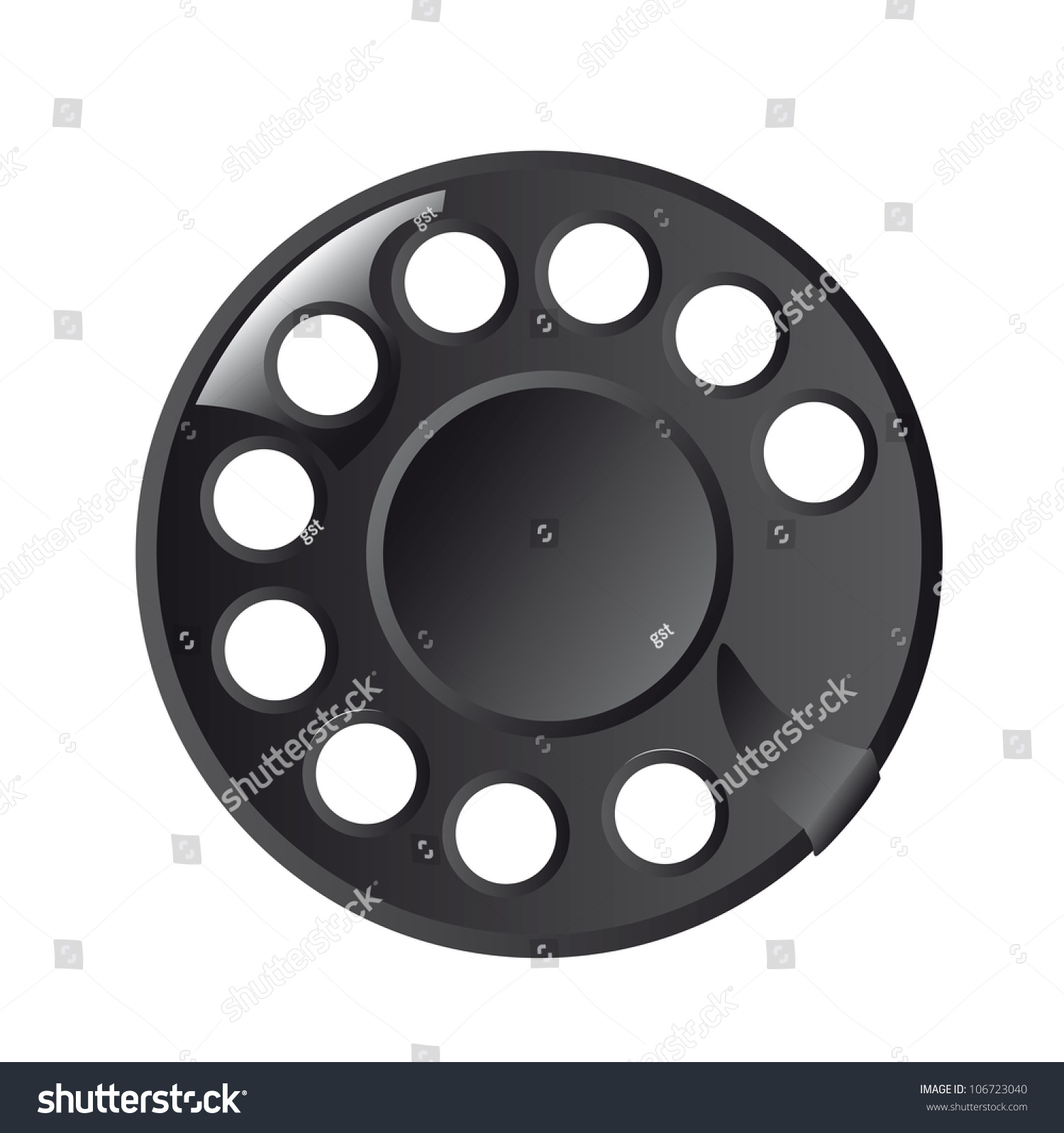 Rotary Phone Dial Over White Background: เวกเตอร์สต็อก (ปลอดค่า ...