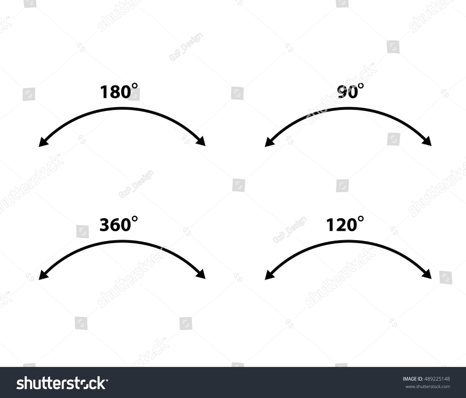 Rotate Arrow Icon 90 120 180: เวกเตอร์สต็อก (ปลอดค่าลิขสิทธิ์ ...
