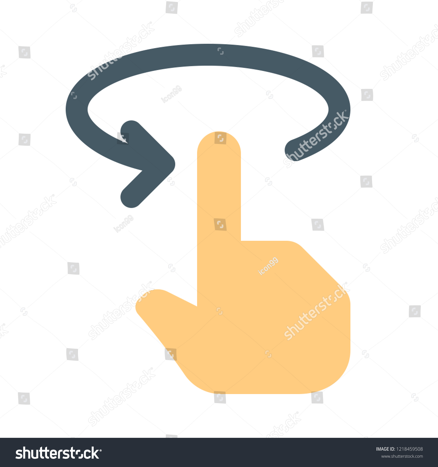 Rotate Finger Anticlockwise: vector de stock (libre de regalías ...