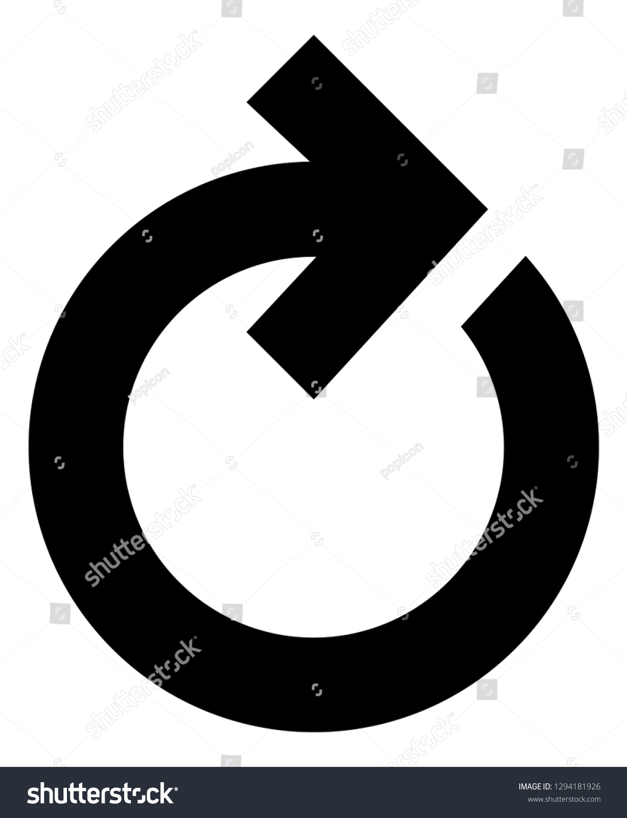Rotate Right Vector Icon Stock Vector (Royalty Free) 1294181926 ...