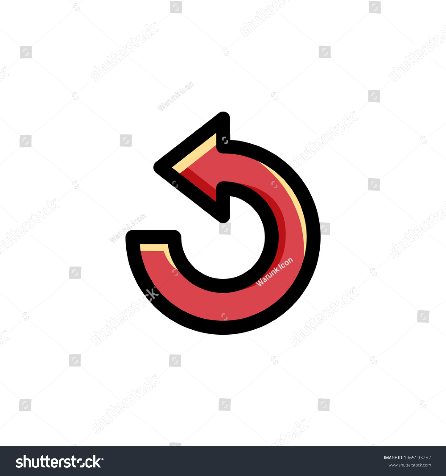 Rotate User Interface Outline Icon Logo Stock Vector (Royalty Free ...
