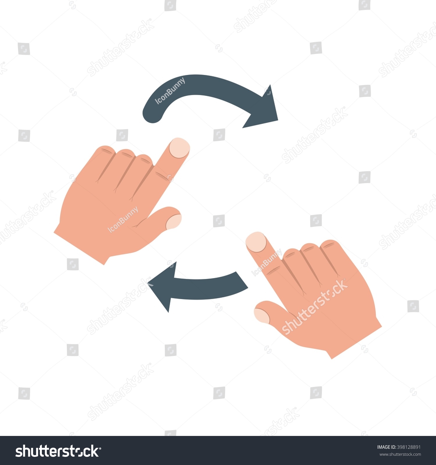 Rotate Two Hands Stock Vector (Royalty Free) 398128891
