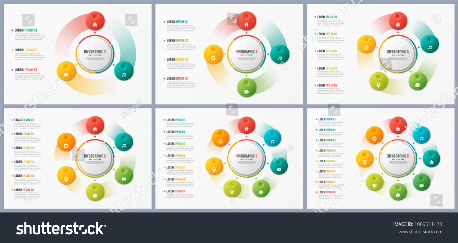 Rotating Circle Chart Templates Infographic Designs Stock Vector ...