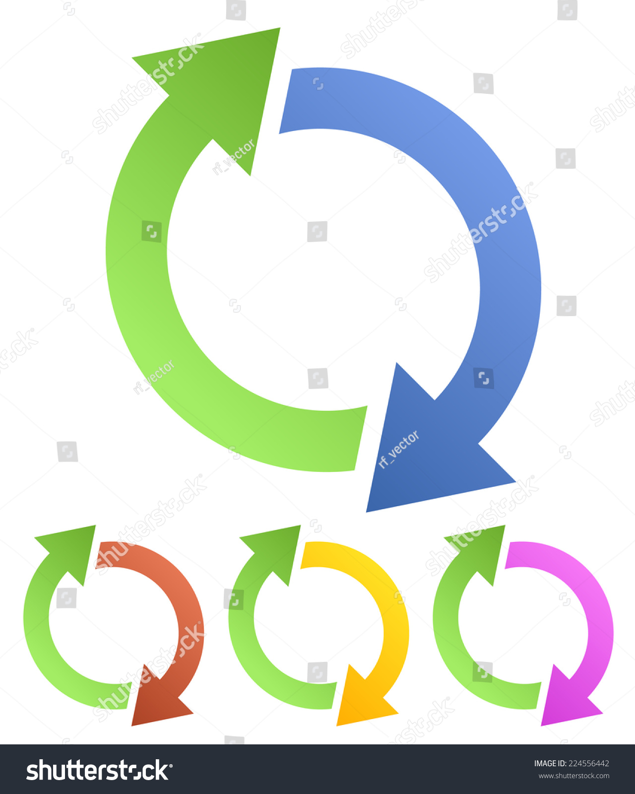 Rotating Circular Cyclic Arrows Spin Twist Stock Vector (Royalty Free ...