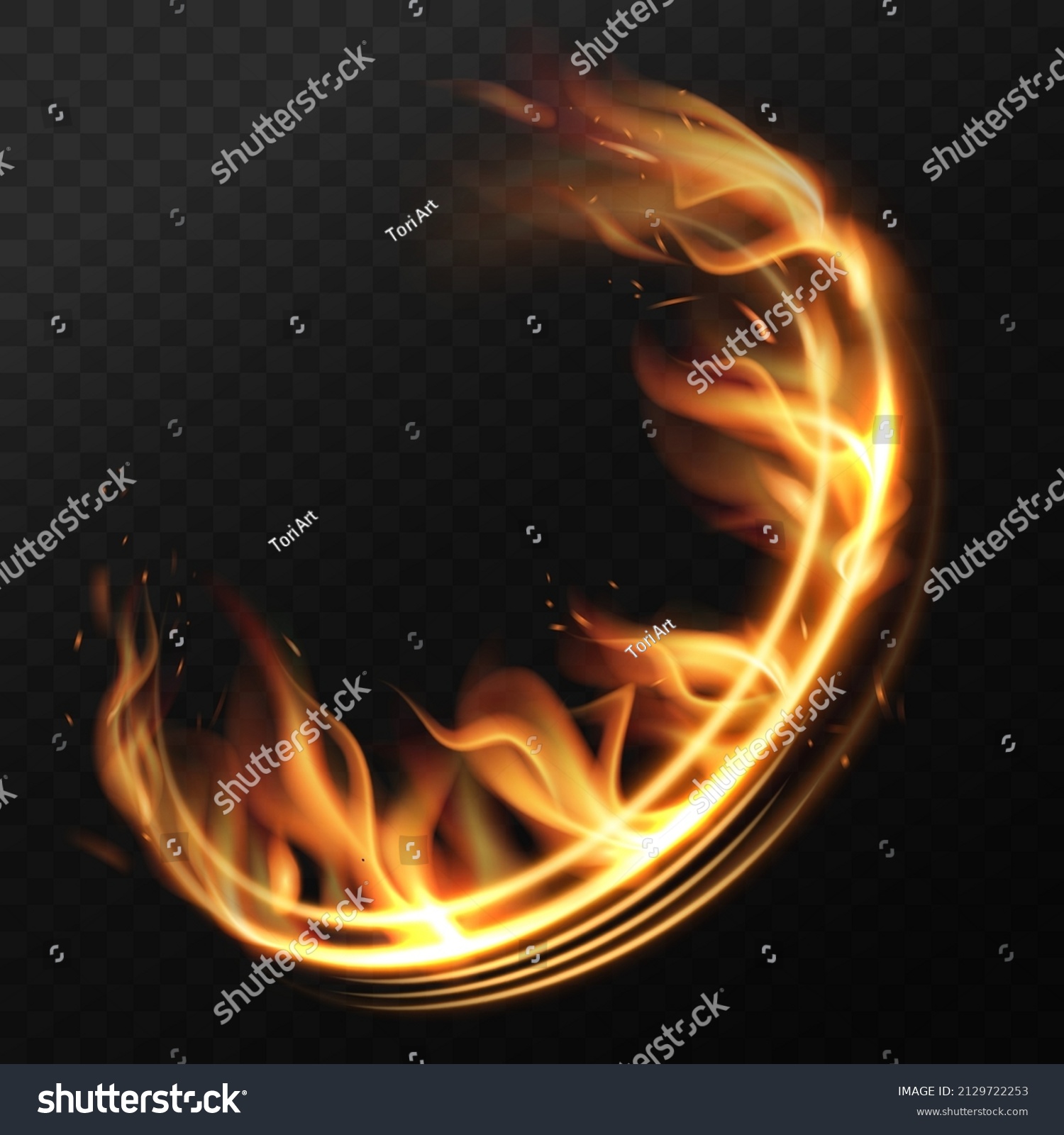 Rotating Fire Rings Circle Flames Effect Stock Vector (Royalty Free ...