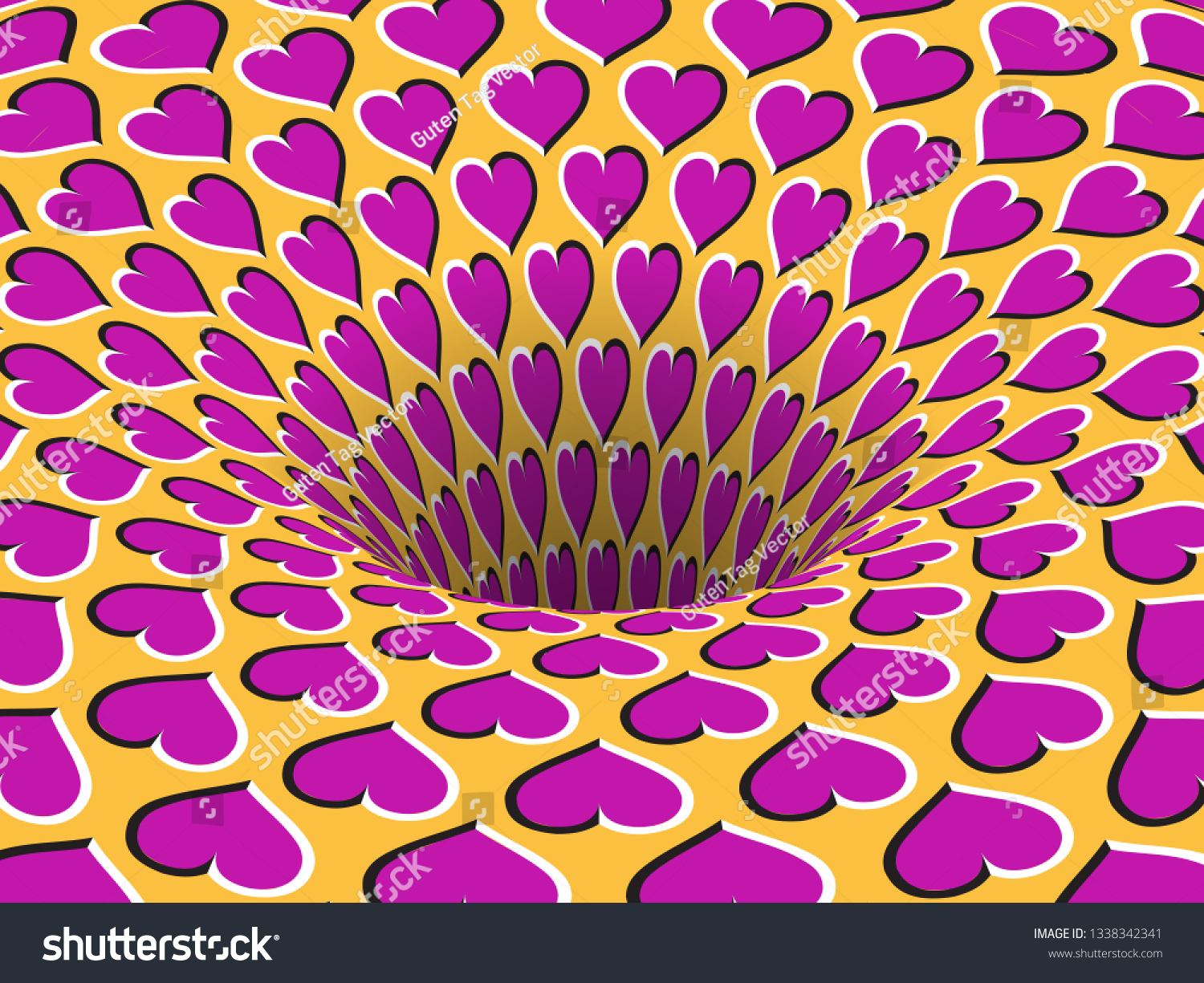 Rotating Hearts Patterned Hole Vector Optical Stock Vector (Royalty ...