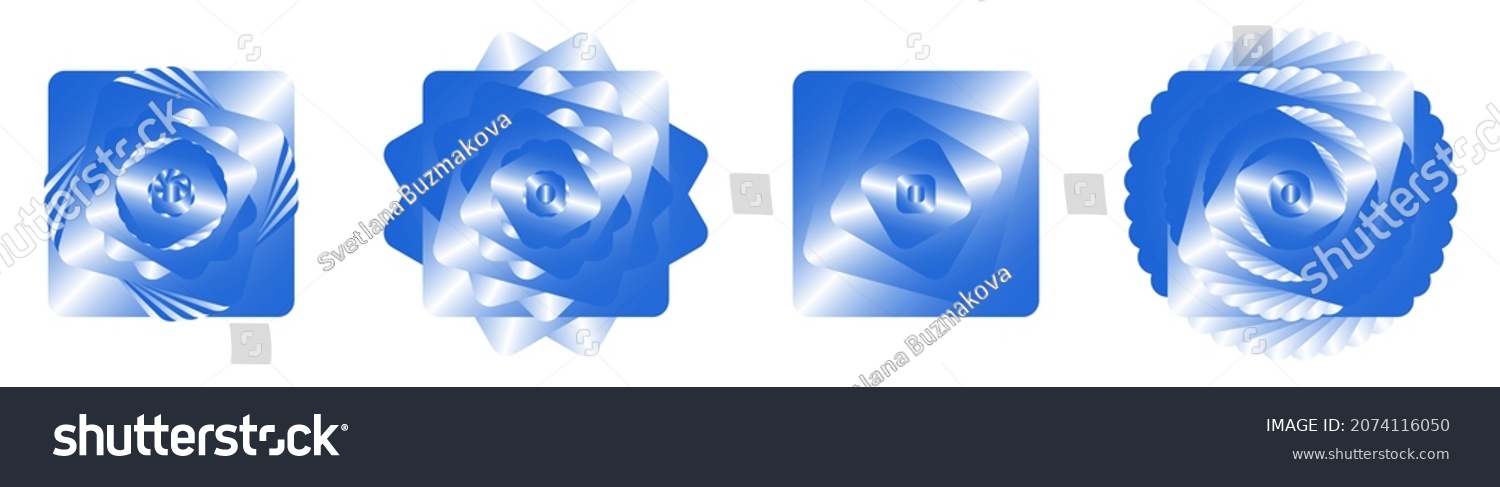 Rotating Shiny Square Elements Rounded Corners Stock Vector (Royalty ...