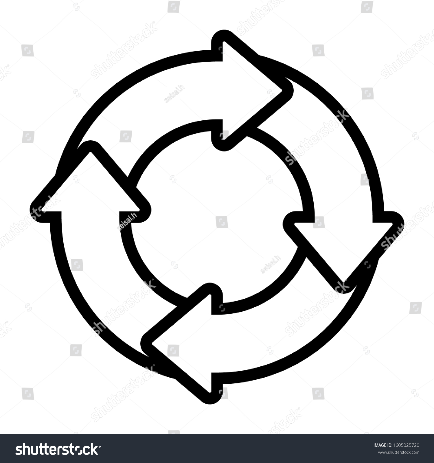 Rotation Arrows Recycle Symbol Design Element Stock Vector (Royalty ...