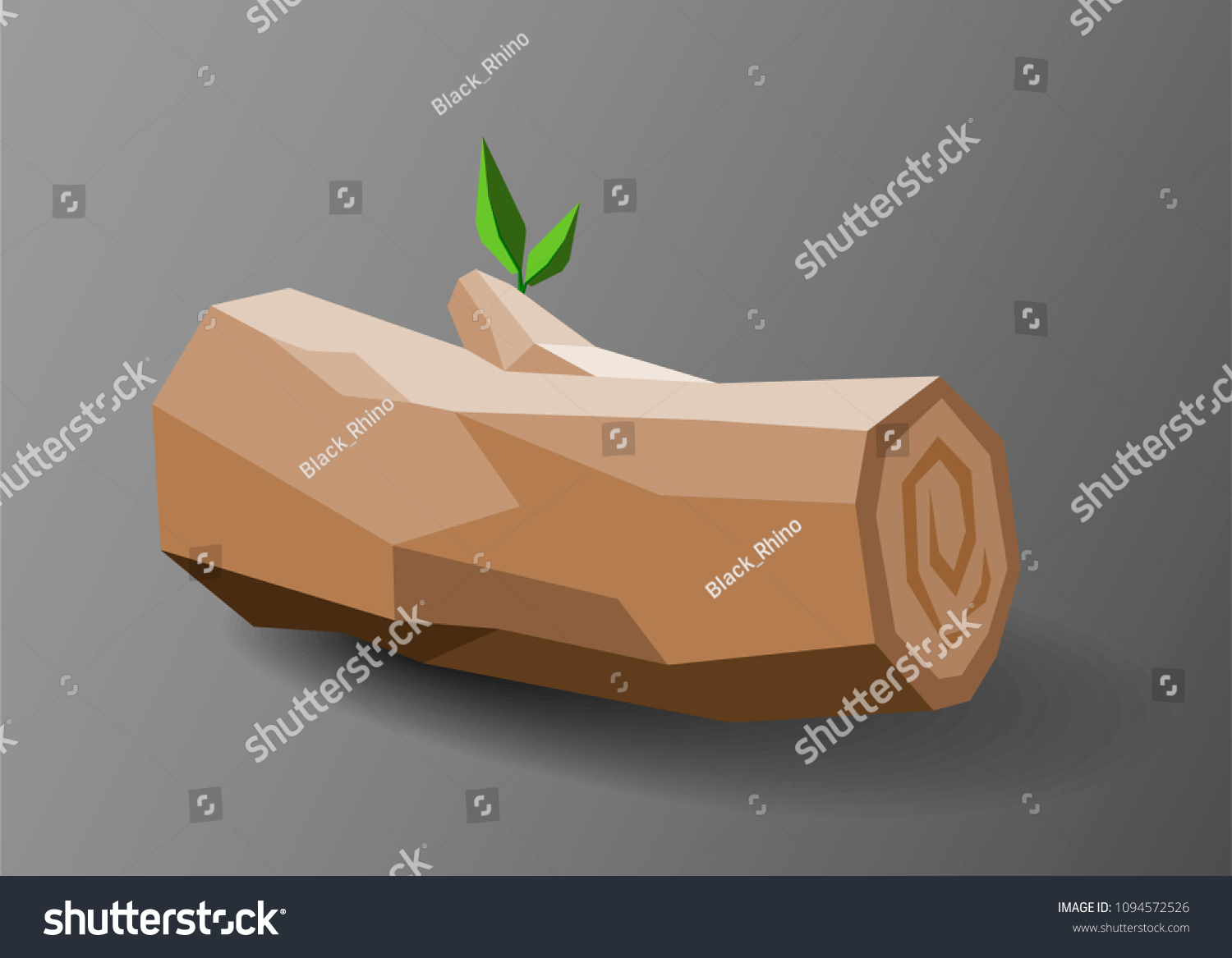 Rotten Logs 3d Lowpoly Vector Illustration Stock Vector (Royalty Free ...