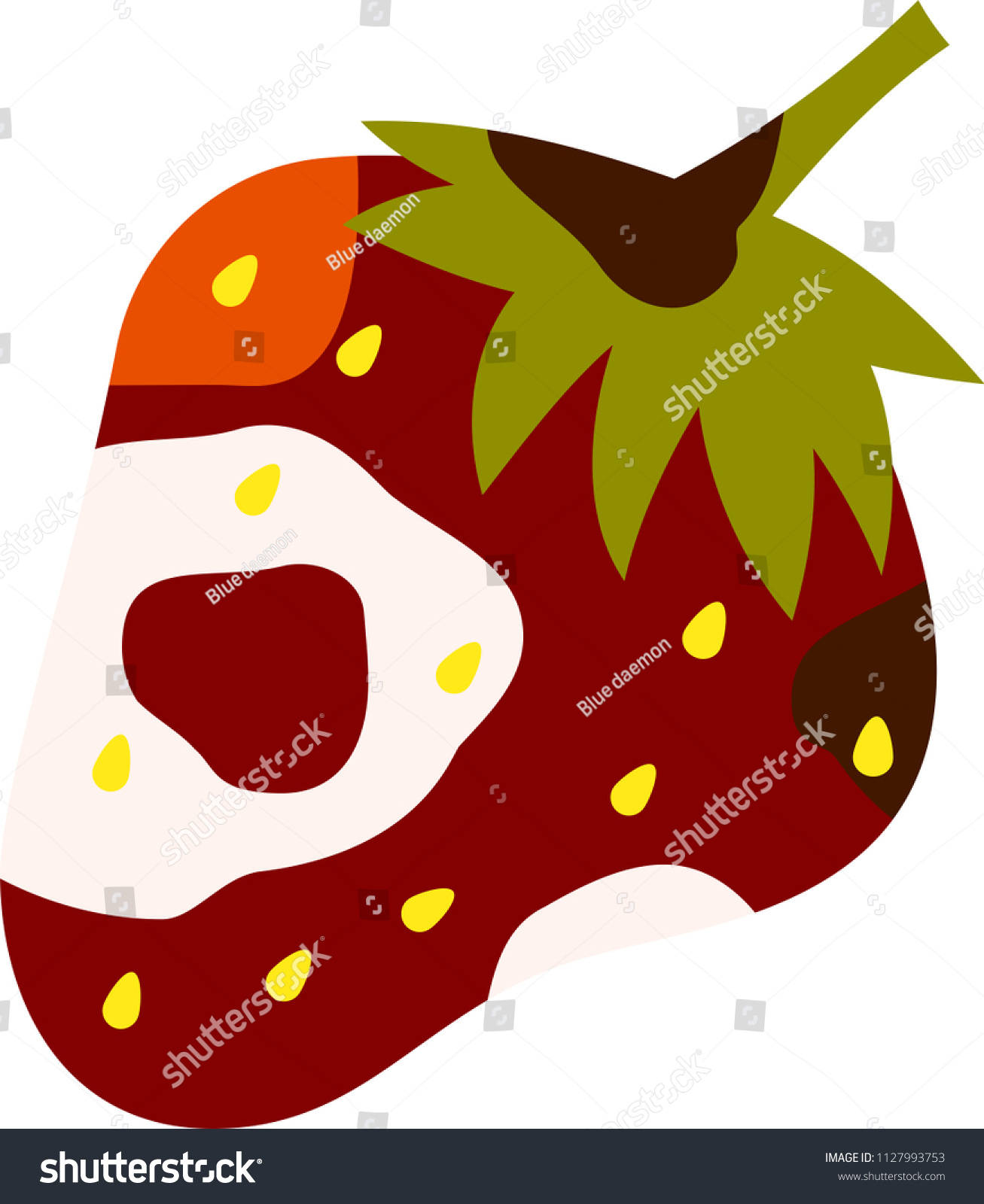 Rotten Strawberry Illustration Stock Vector (Royalty Free) 1127993753