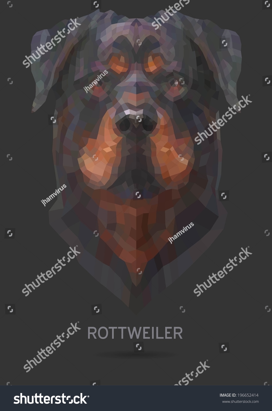 Rottweiler Vector Polygon Geometric Stock Vector (Royalty Free) 196652414