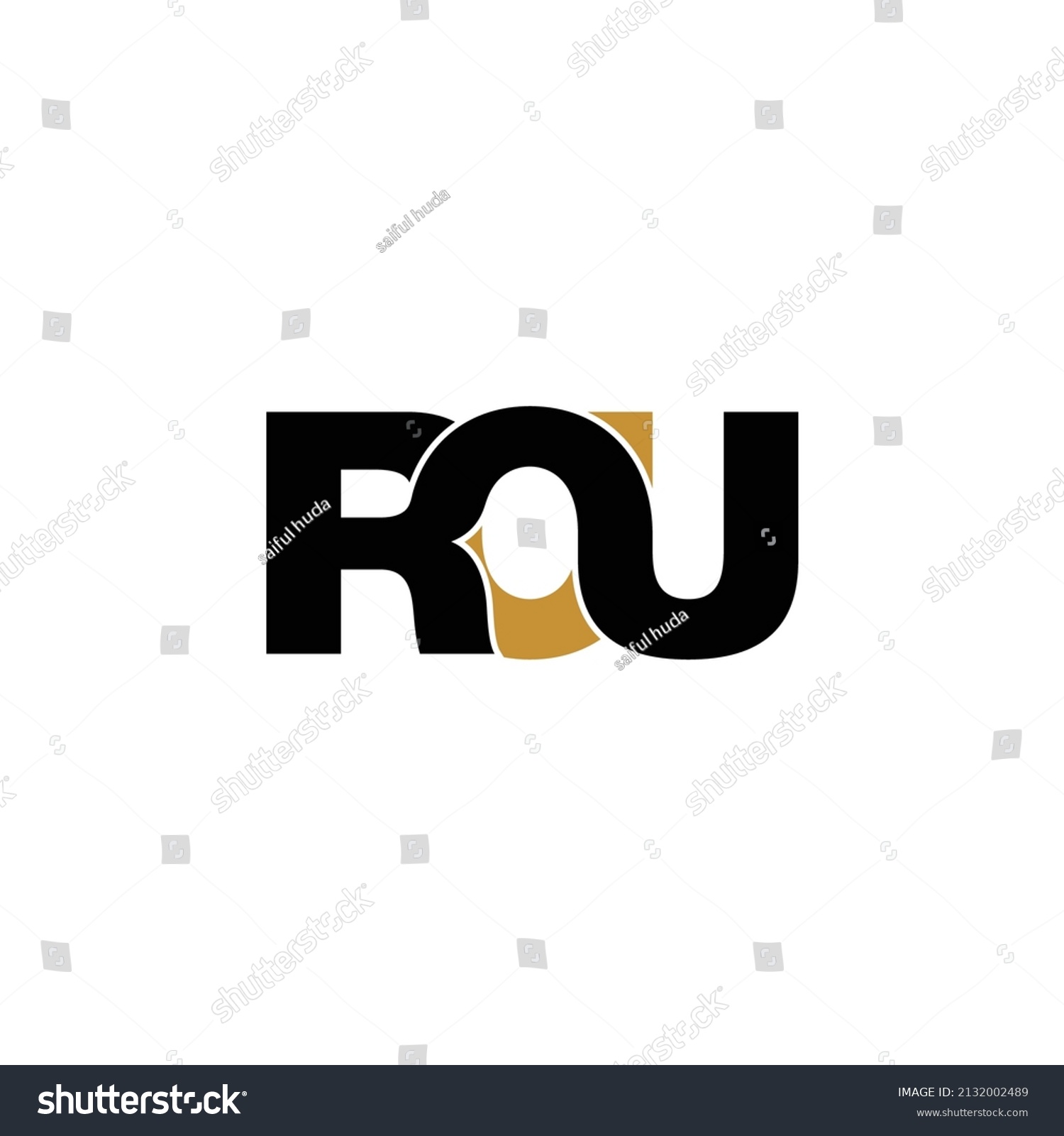 Rou Letter Monogram Logo Design Vector Stock Vector (Royalty Free ...