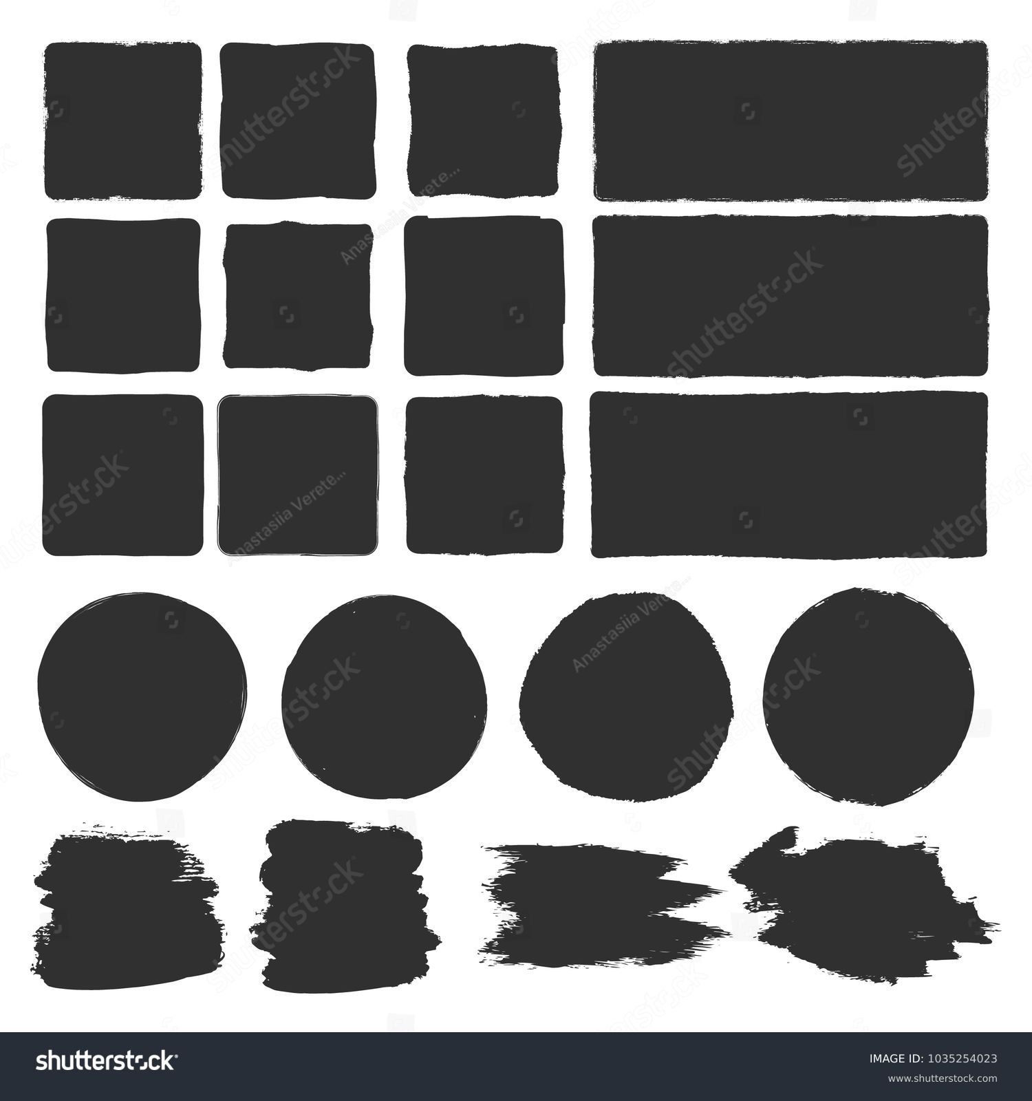 Rough Edge Box Hand Drawn Brush Stock Vector (Royalty Free) 1035254023