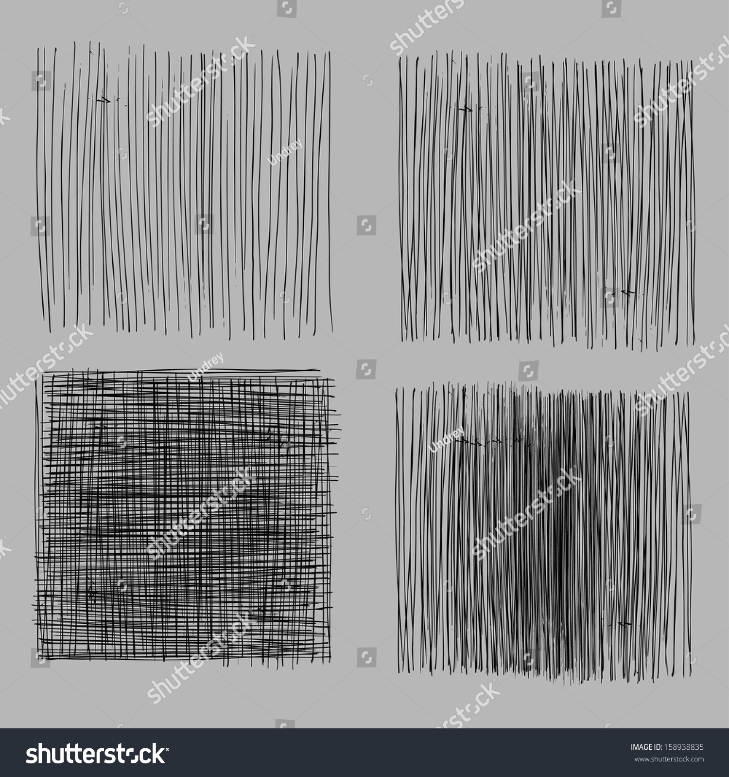 Rough Hatching Grunge Drawing Textures Set Stock Vector (Royalty Free ...