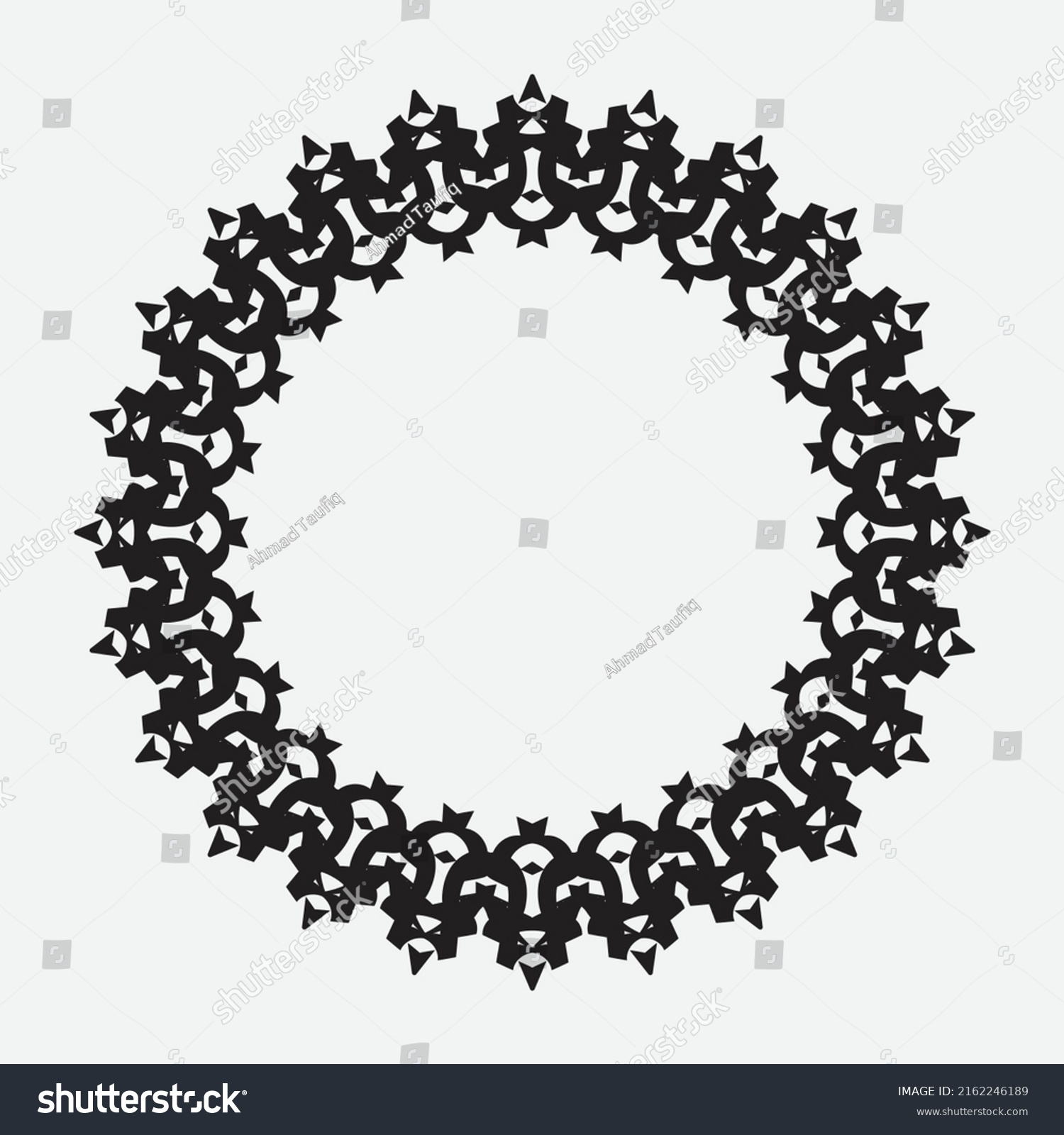 Round Circular Decorative Pattern Design Frameworks Stock Vector ...