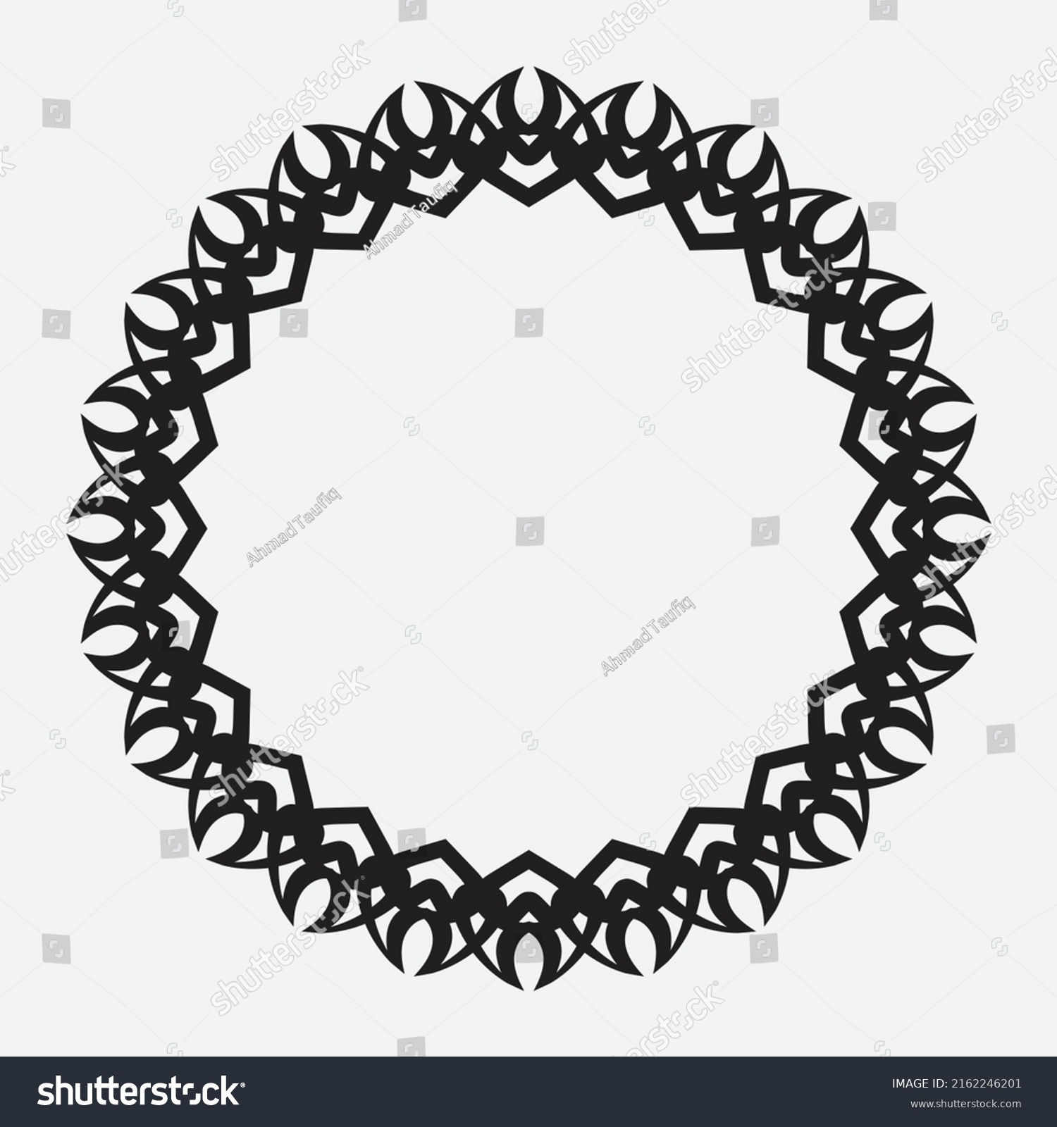 Round Circular Decorative Pattern Design Frameworks Stock Vector ...