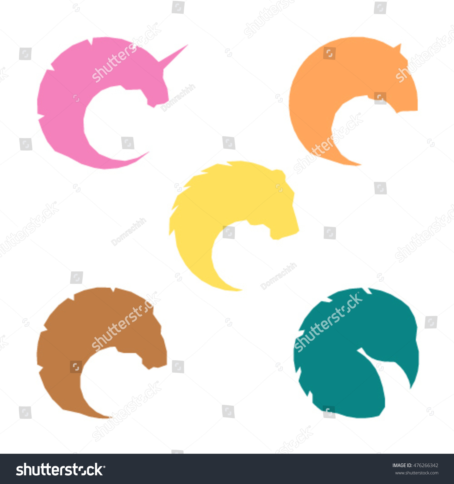 Round Animal Logotypes Stock Vector (Royalty Free) 476266342 | Shutterstock