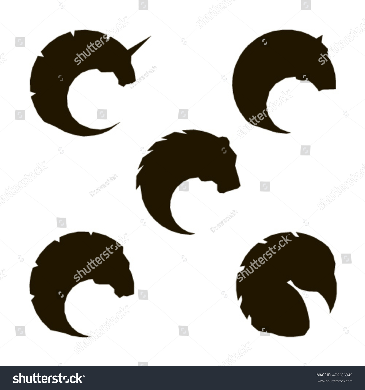 Round Animal Logotypes Stock Vector (Royalty Free) 476266345 | Shutterstock